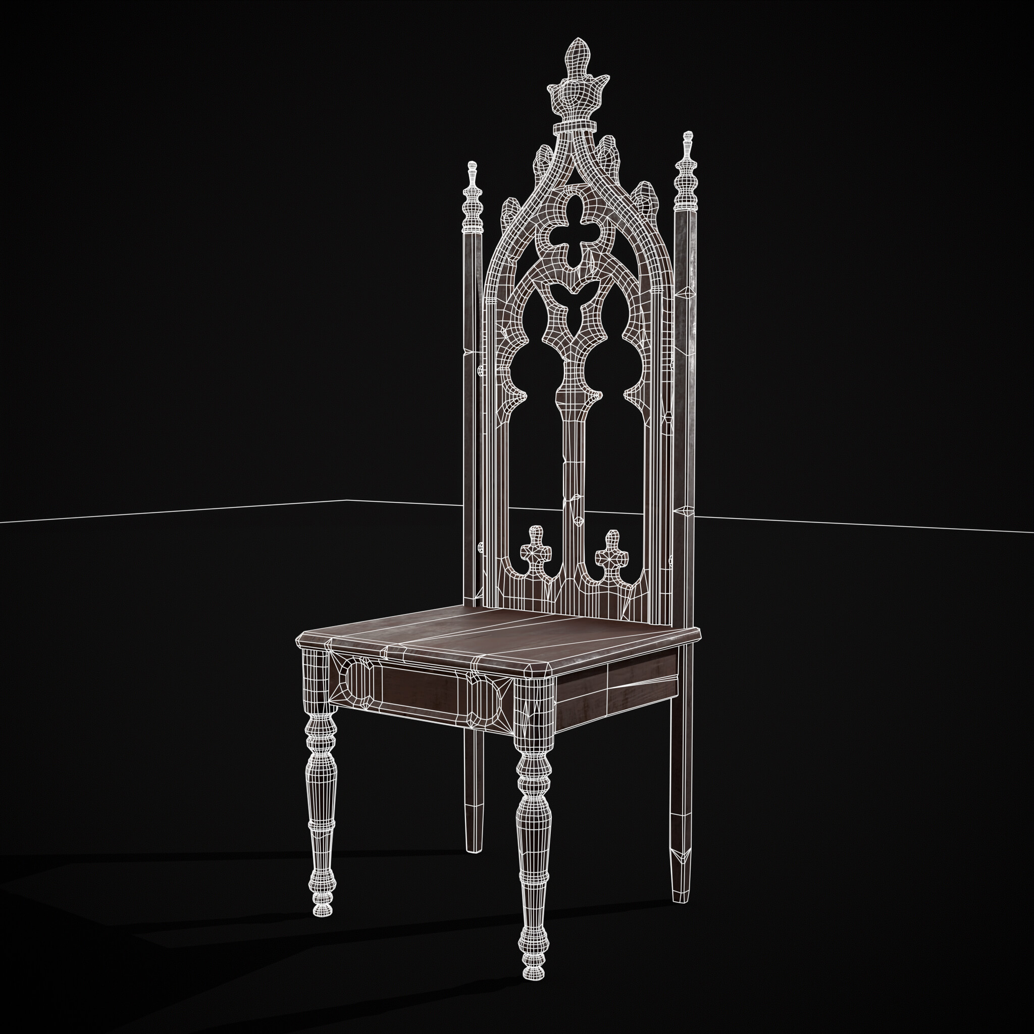 Gothic Mahogany Chair - 3D Model by Get Dead Entertainment