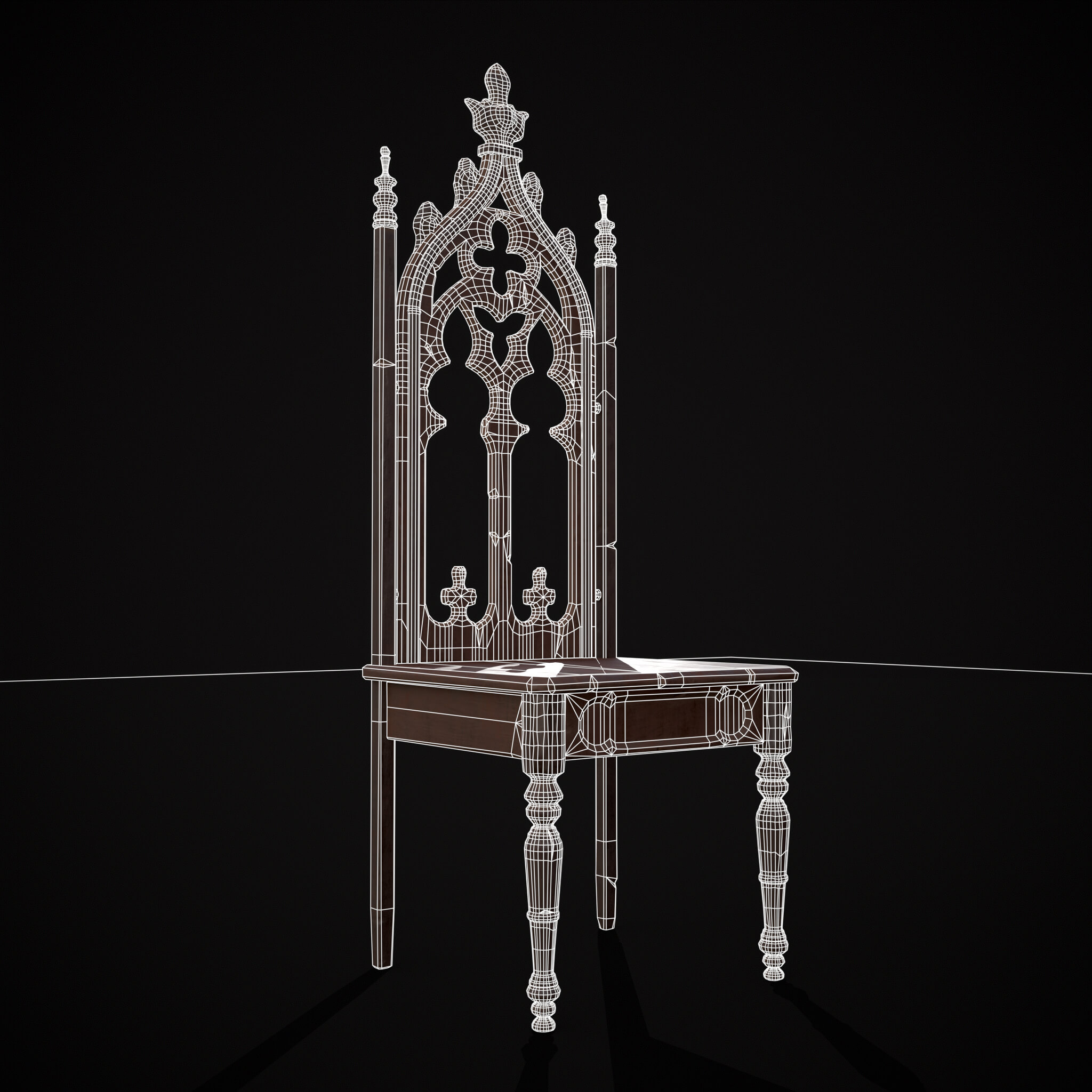 Gothic Mahogany Chair - 3D Model by Get Dead Entertainment