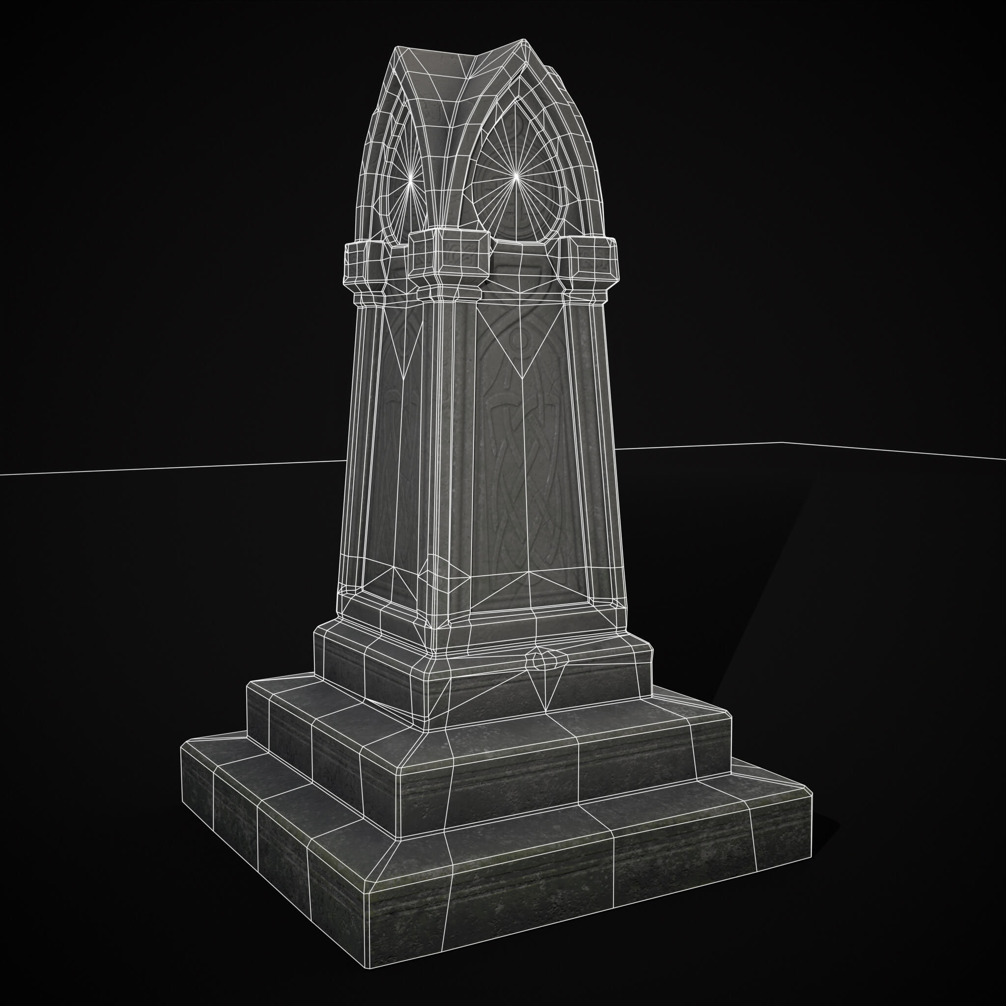 Gothic Obelisk Tombstone - 3D Model by Get Dead Entertainment