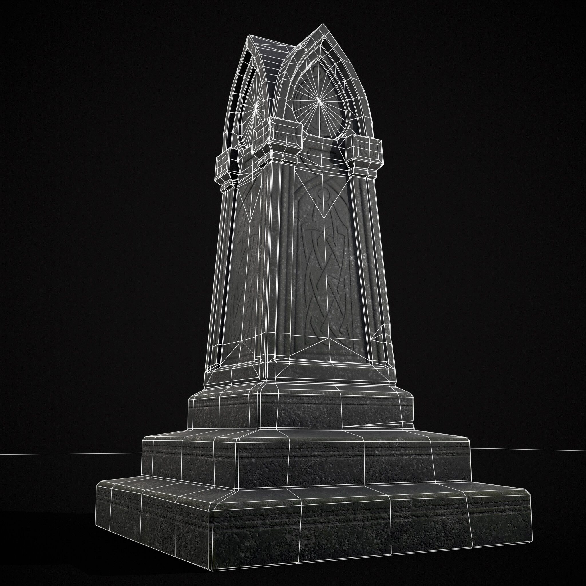 Gothic Obelisk Tombstone - 3D Model by Get Dead Entertainment