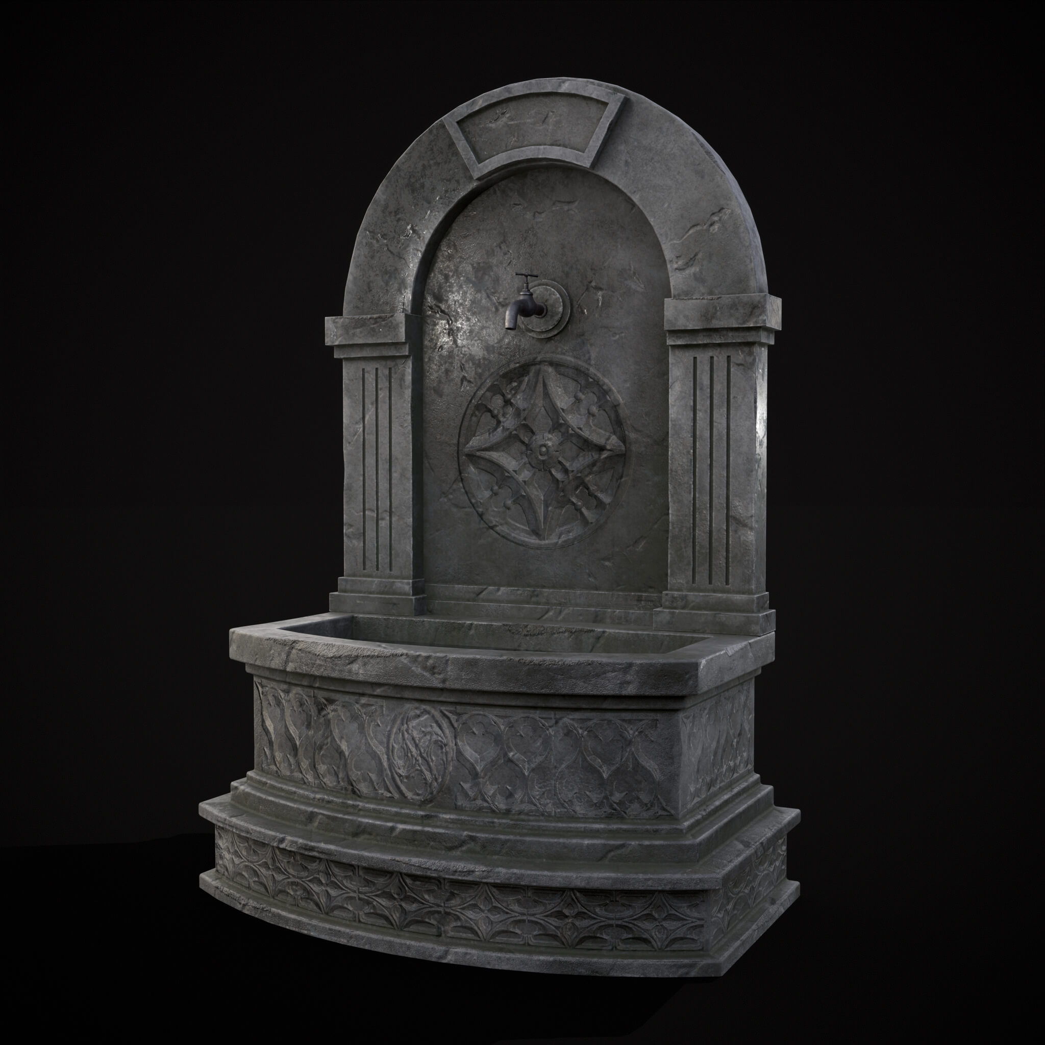 Gothic Wall Water Fountain - 3D Model by Get Dead Entertainment