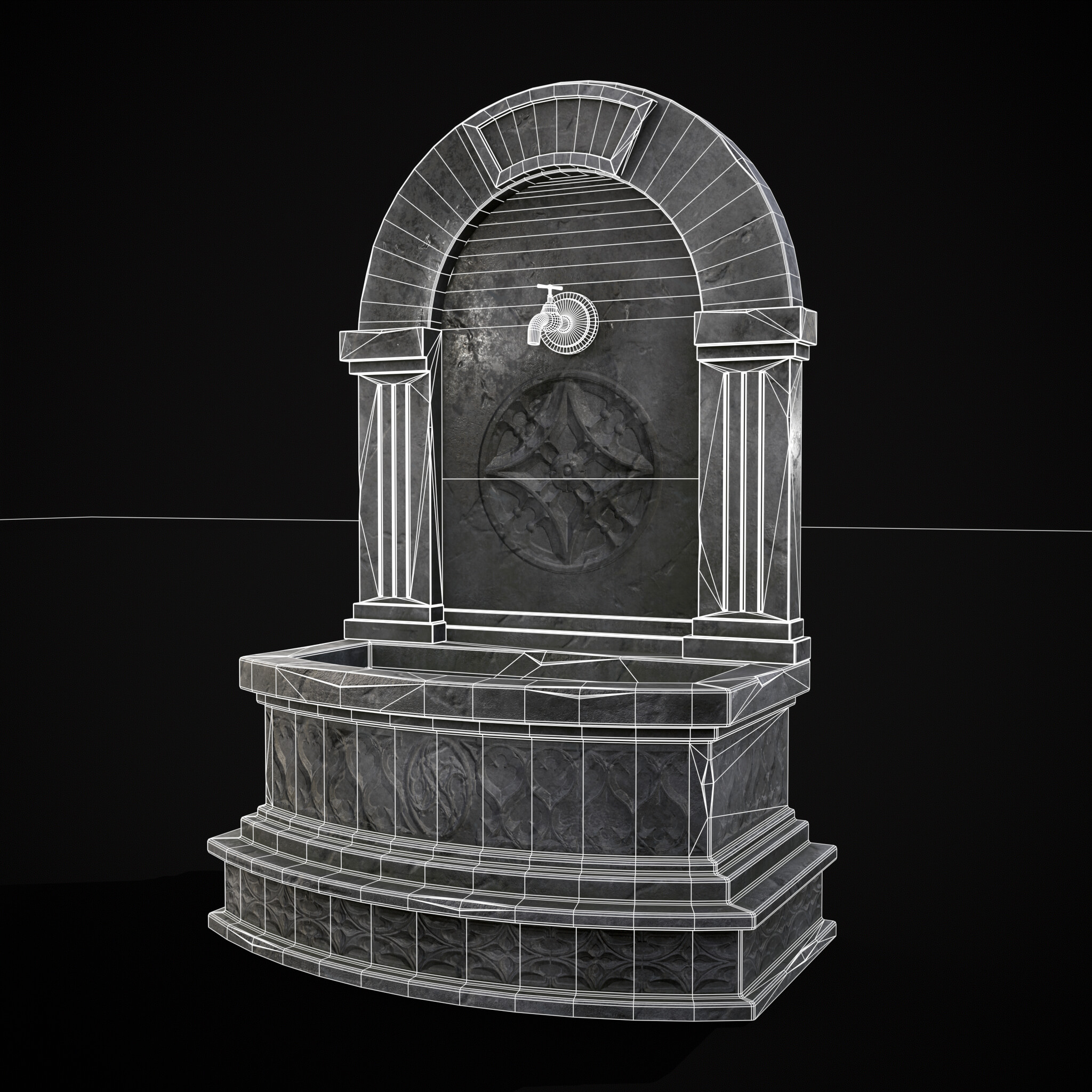 Gothic Wall Water Fountain - 3D Model by Get Dead Entertainment