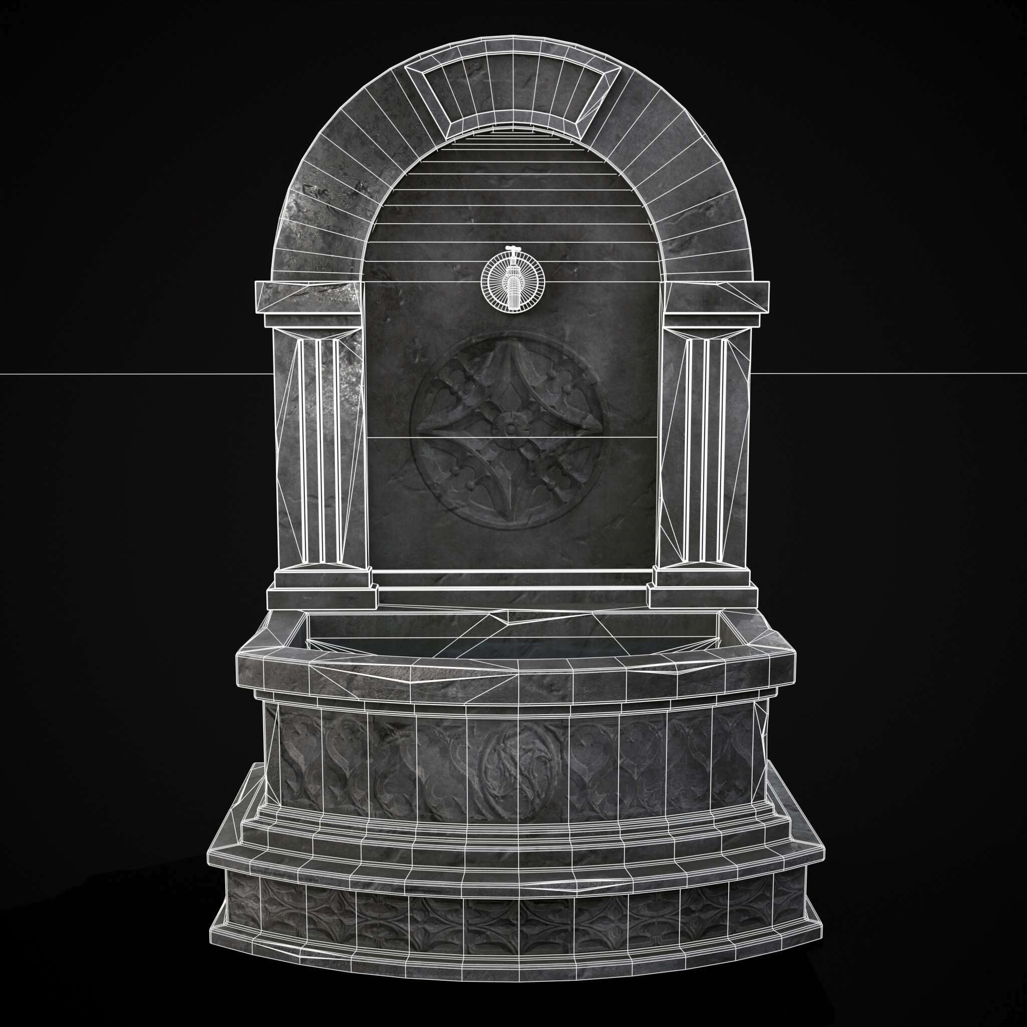 Gothic Wall Water Fountain - 3D Model by Get Dead Entertainment