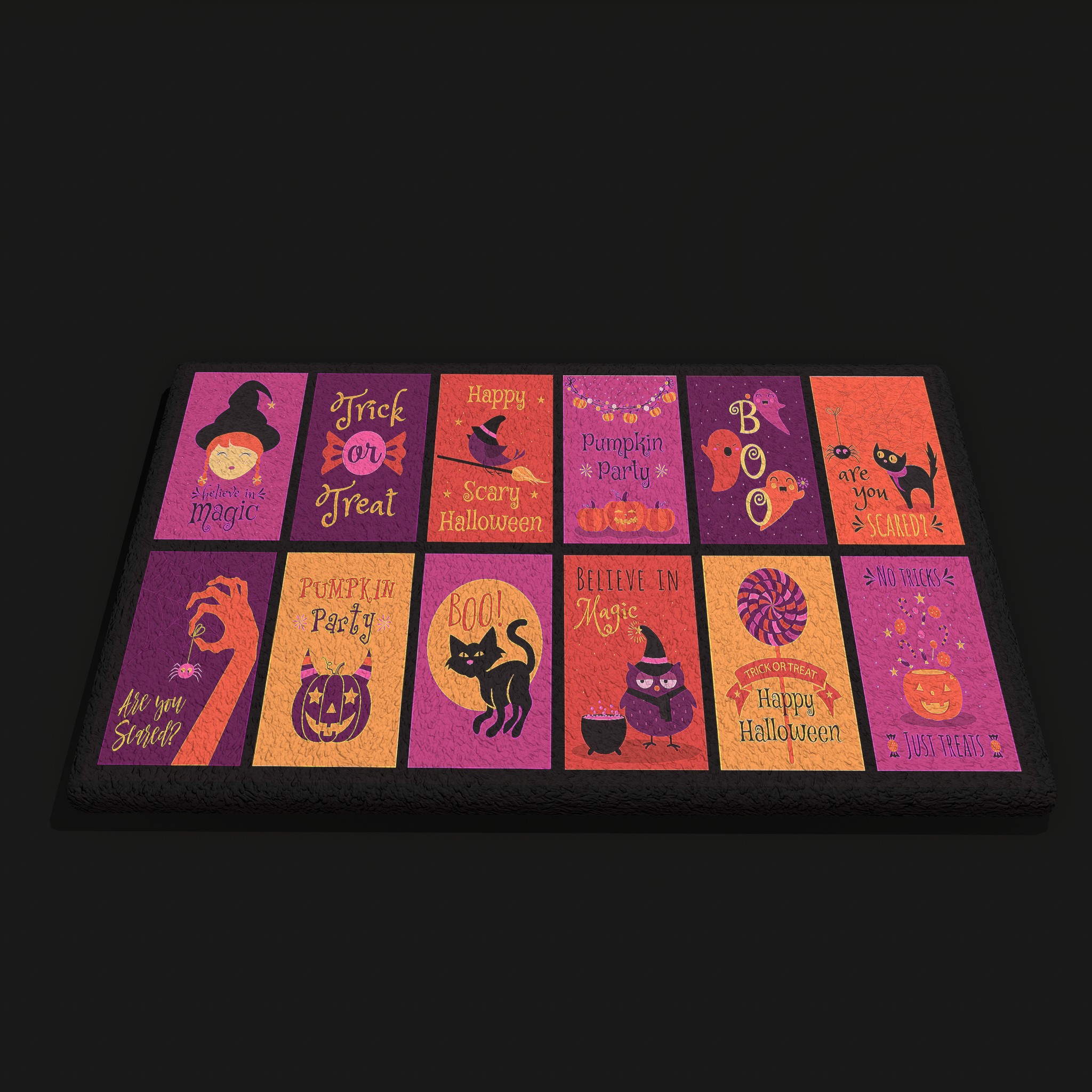 Halloween Cartoon Squares Decorative Mat - 3D Model by Get Dead ...