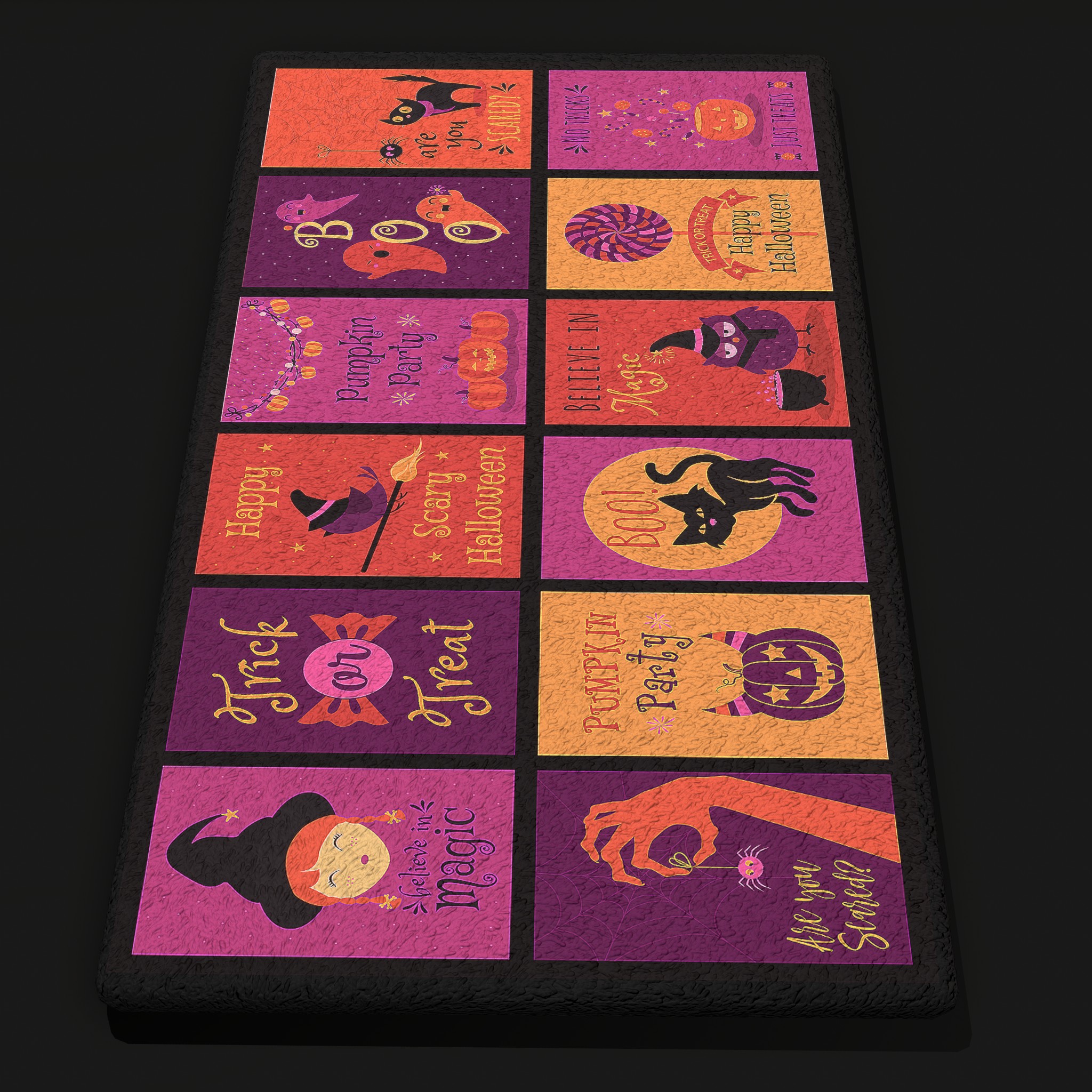 Halloween Cartoon Squares Decorative Mat - 3D Model by Get Dead ...