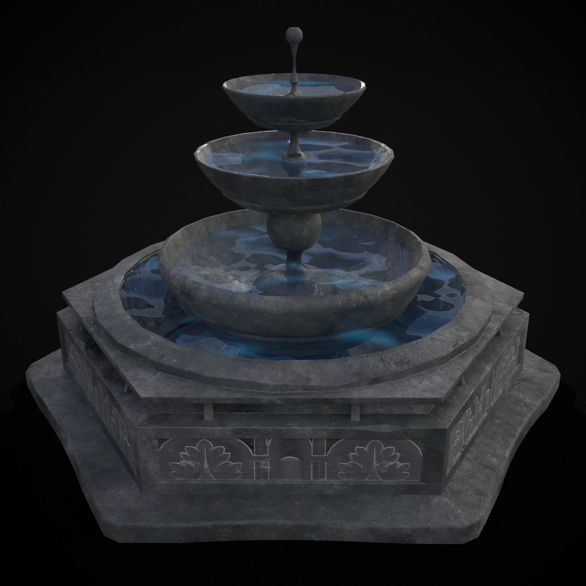 Hexagon Multi Level Fountain - 3D Model by Get Dead Entertainment