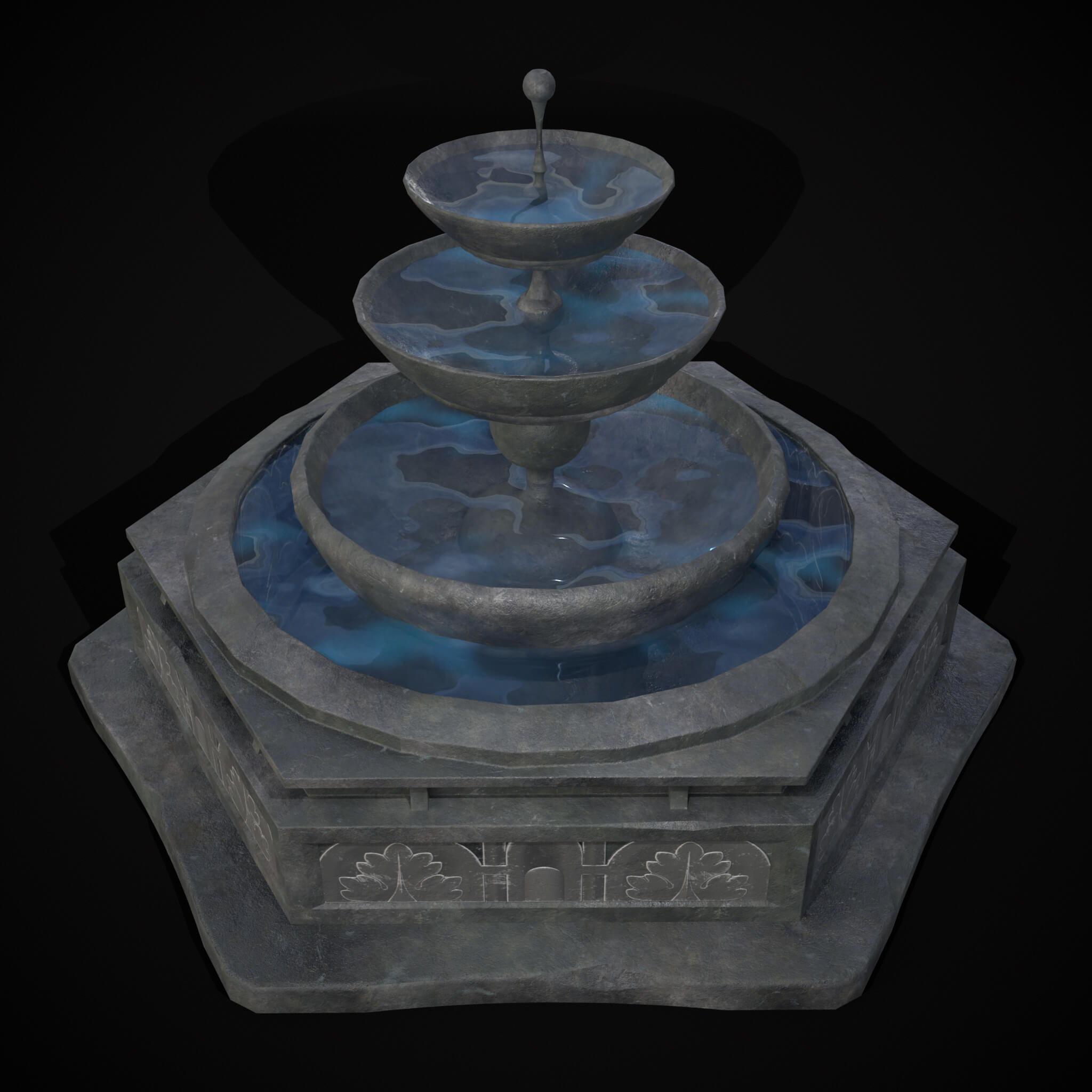 Hexagon Multi Level Fountain - 3D Model by Get Dead Entertainment
