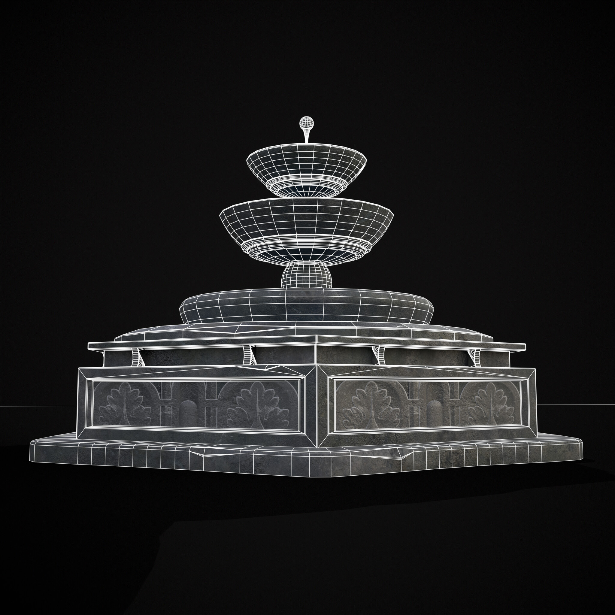 Hexagon Multi Level Fountain - 3D Model by Get Dead Entertainment