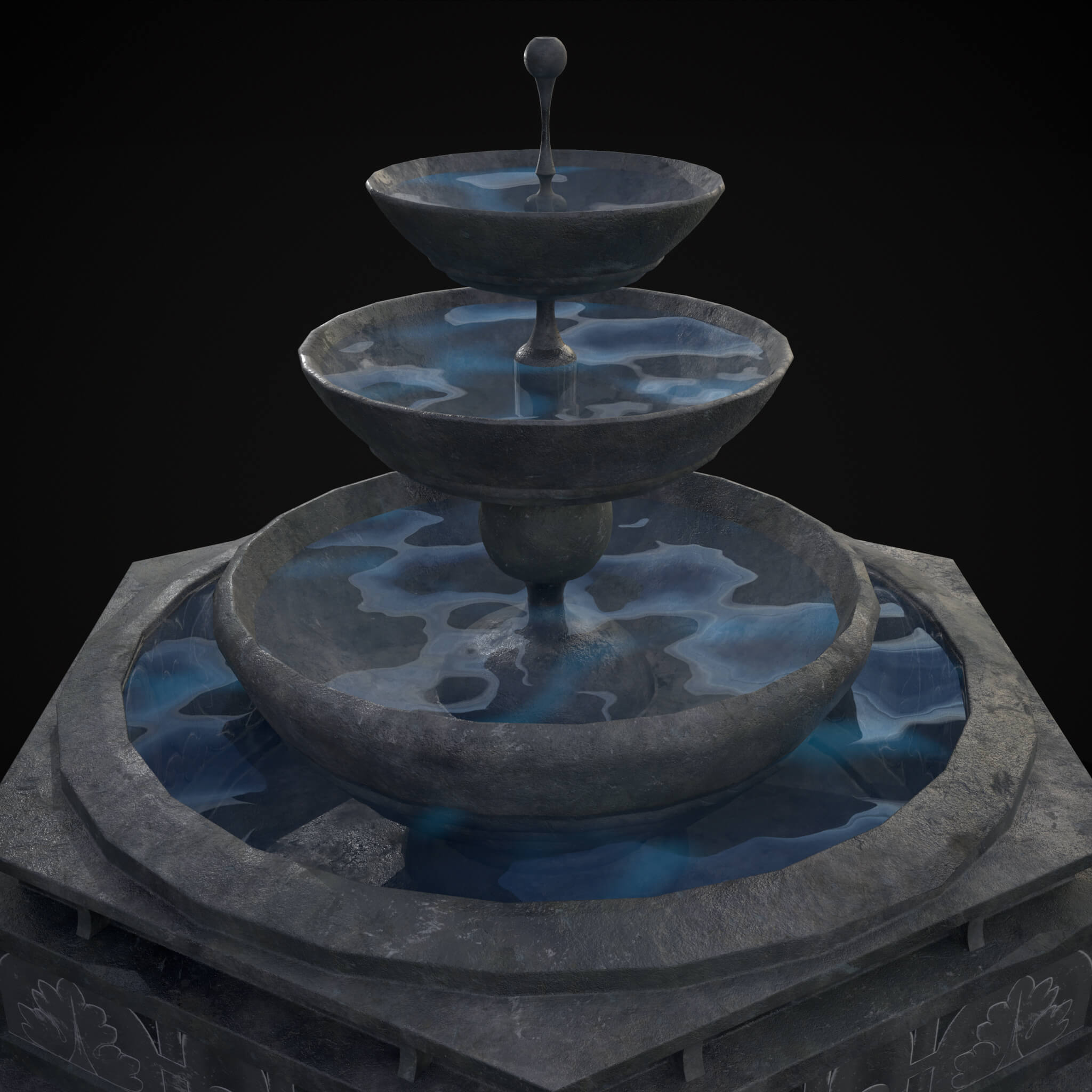 Hexagon Multi Level Fountain - 3D Model by Get Dead Entertainment