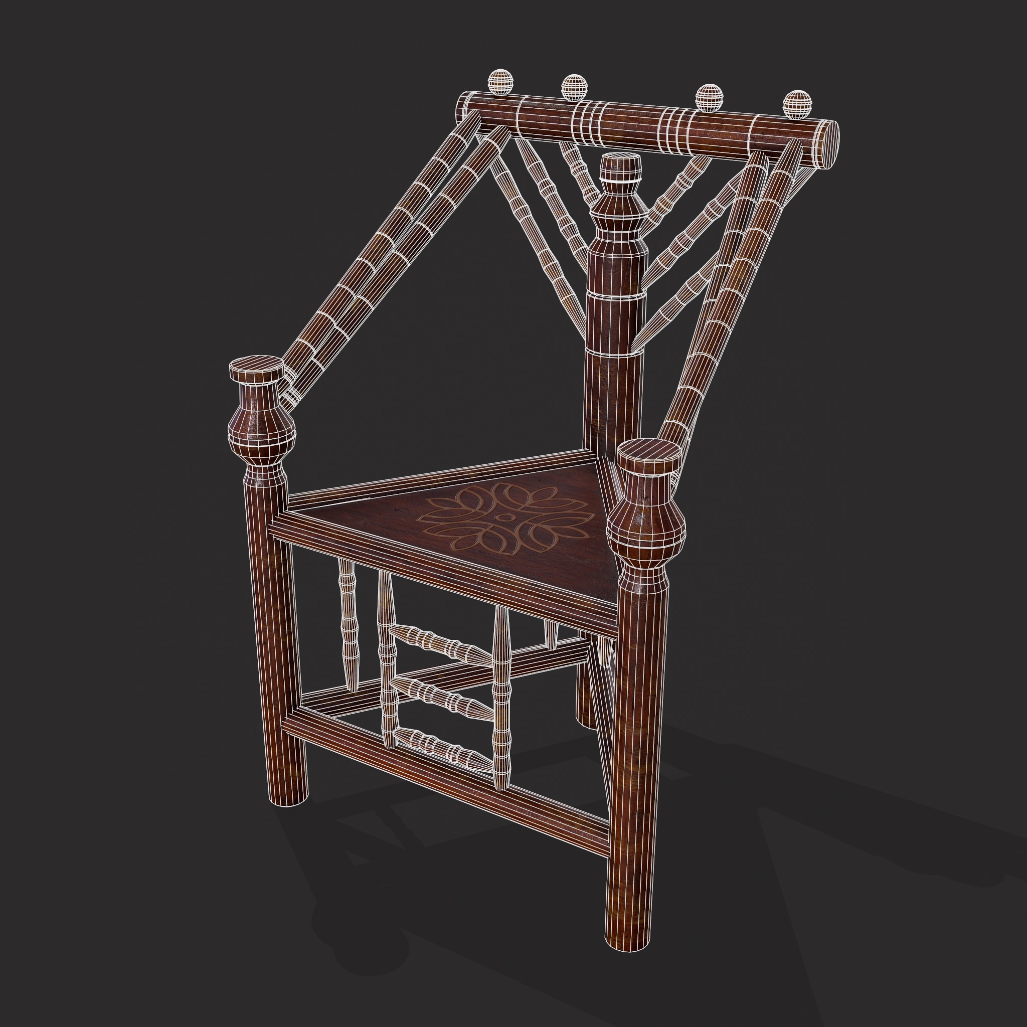 High End Elegant Medieval Chair - 3D Model by Get Dead Entertainment