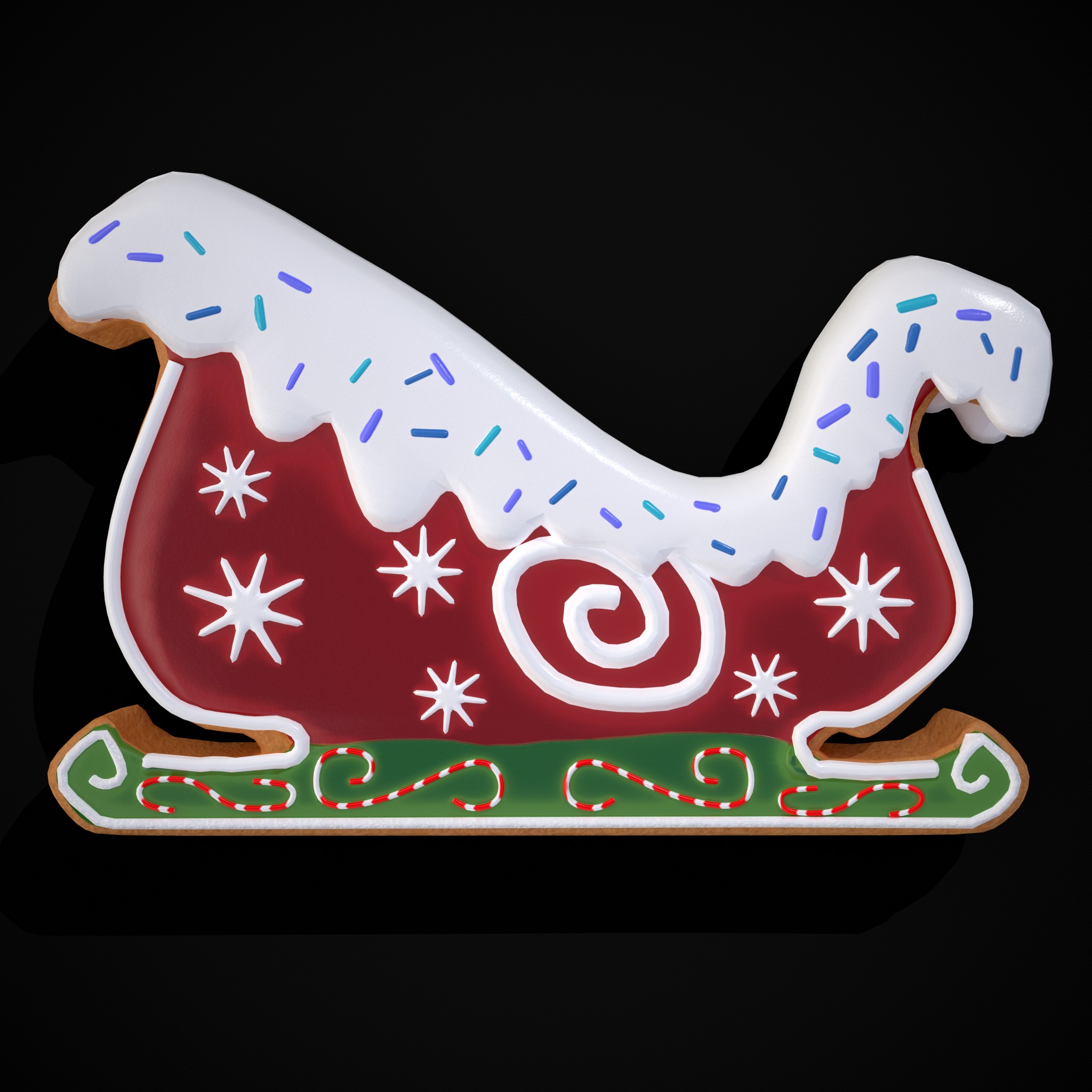 Holiday Sleigh Decorated Cookie - 3D Model by Get Dead Entertainment