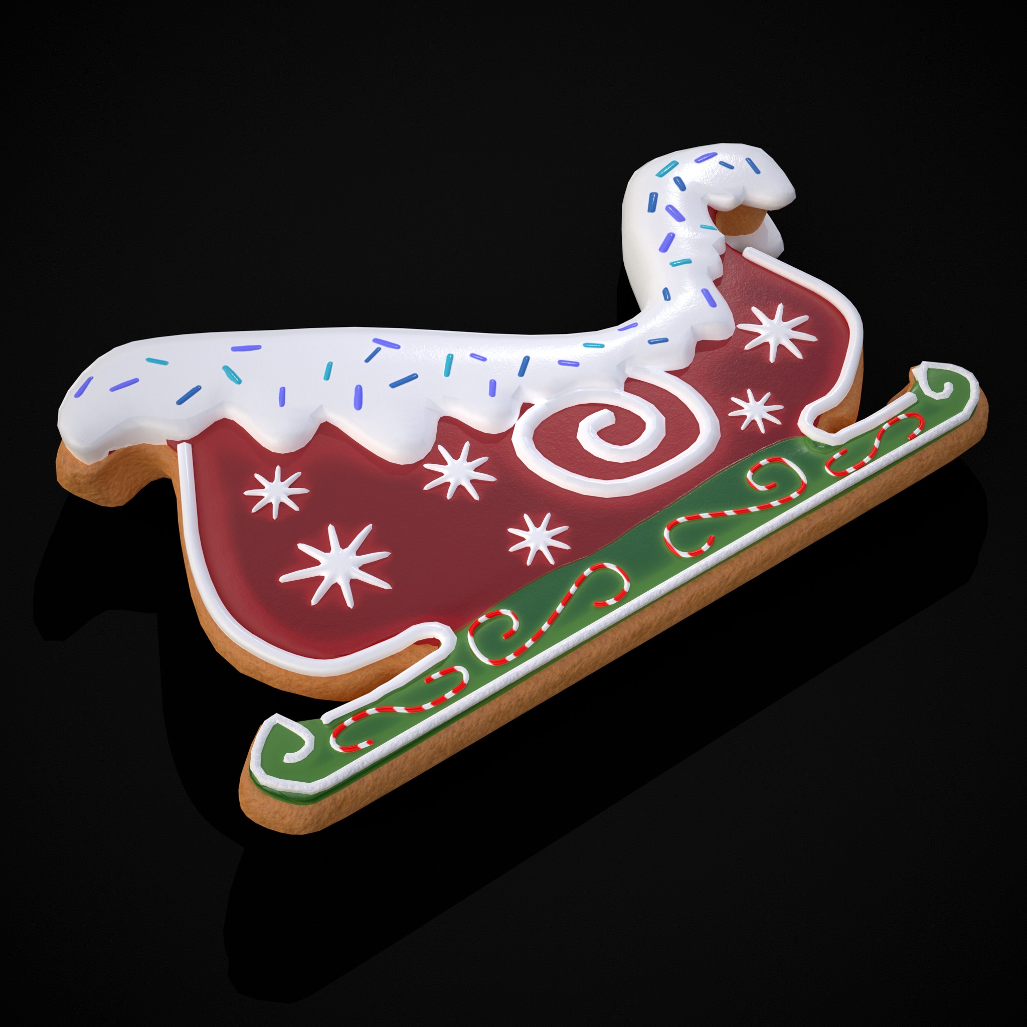 Holiday Sleigh Decorated Cookie - 3D Model by Get Dead Entertainment
