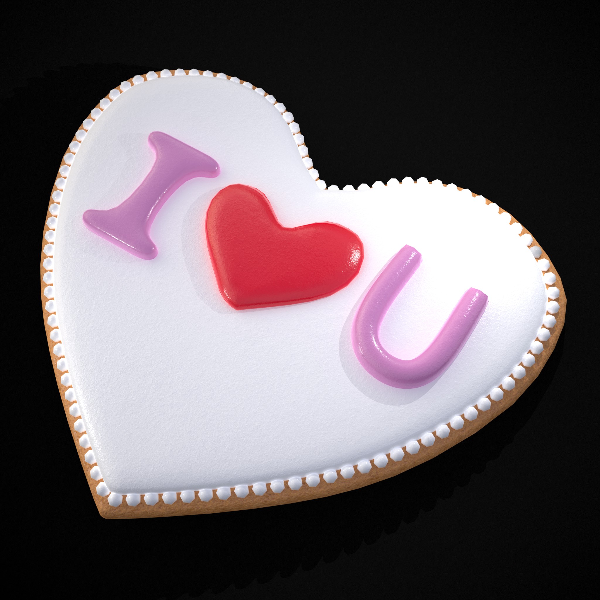 I Heart You Valentines Cookie - 3D Model by Get Dead Entertainment