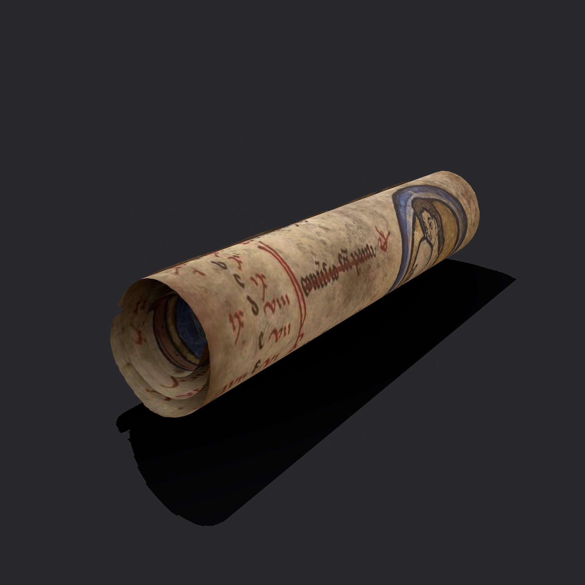 January Manuscript Scroll - 3D Model by Get Dead Entertainment