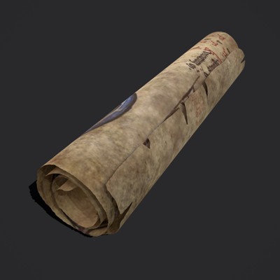 January Manuscript Scroll - 3D Model by Get Dead Entertainment