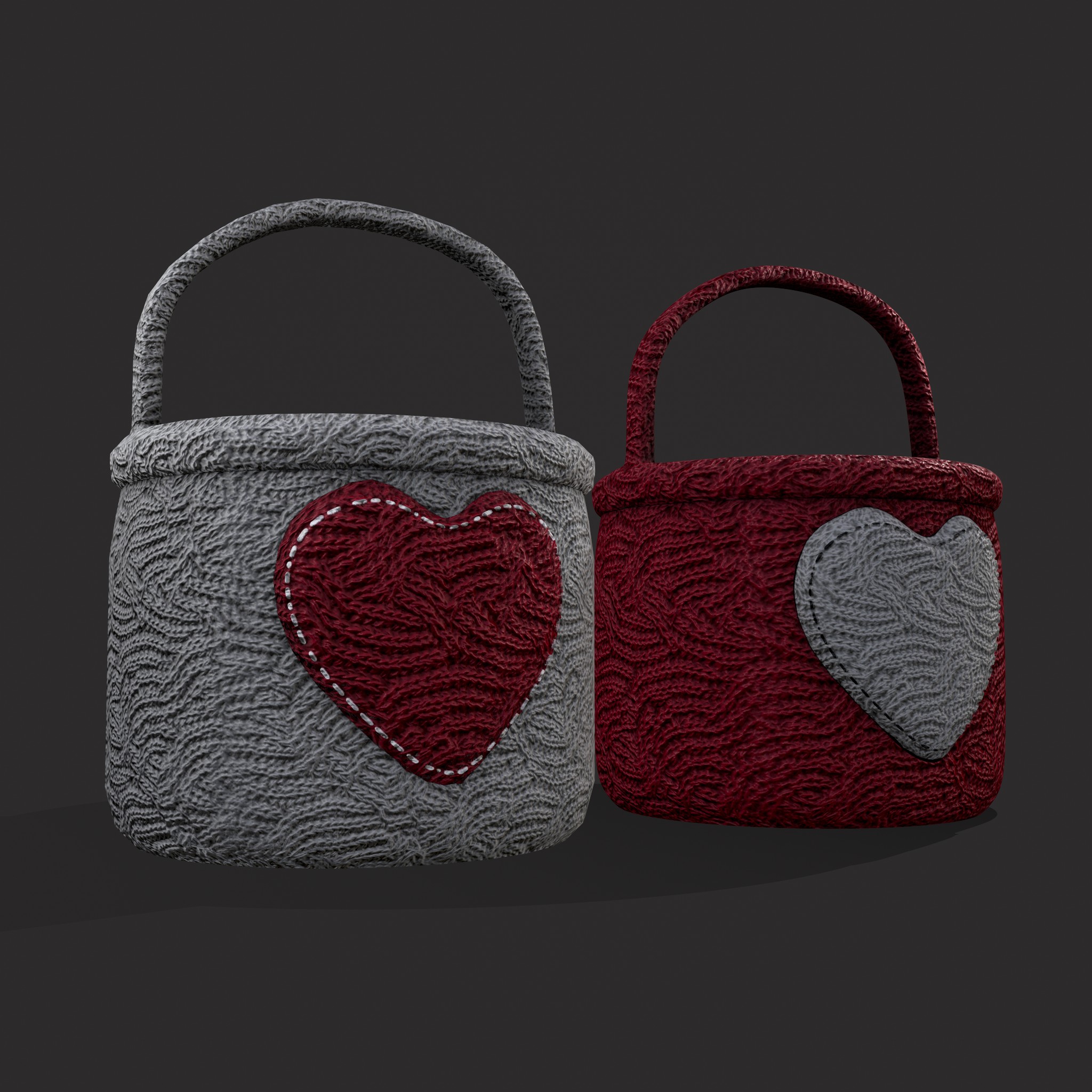 Knitted Heart Basket - 3D Model by Get Dead Entertainment