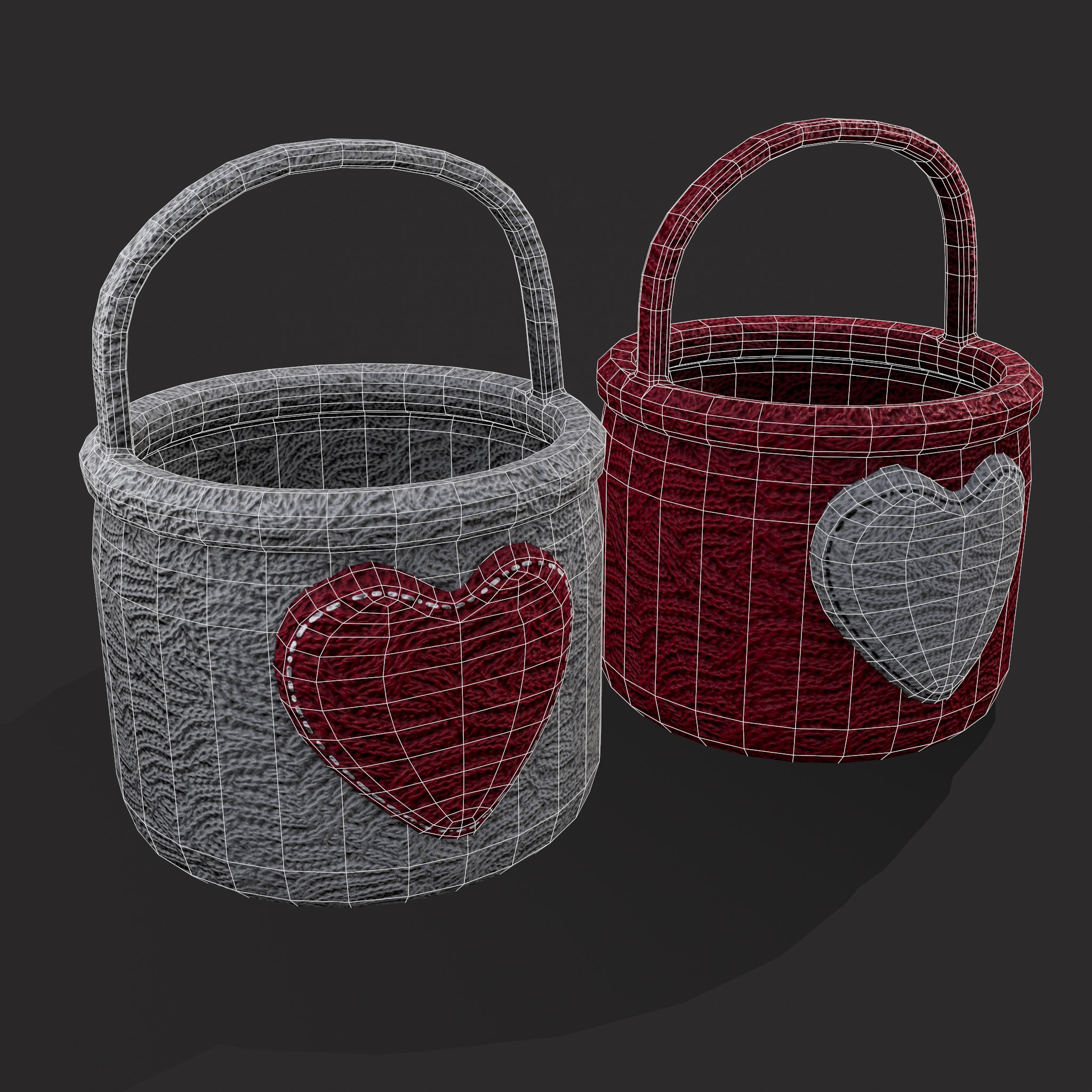 Knitted Heart Basket - 3D Model by Get Dead Entertainment