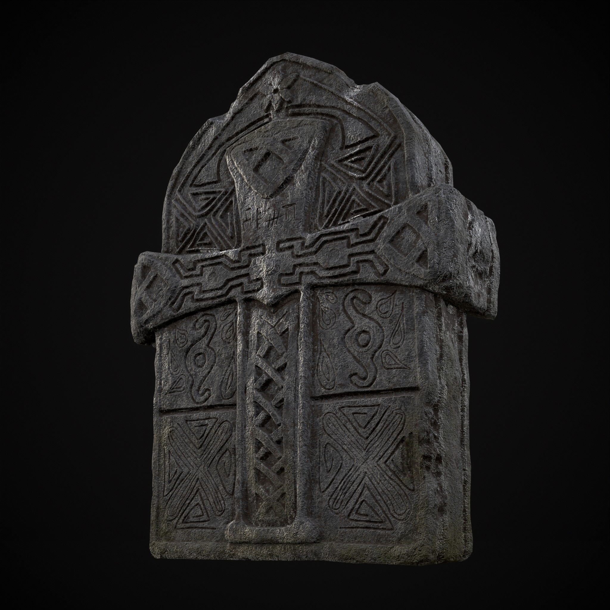 Knotted Engraved Cross Standard Gravestone - 3D Model by Get Dead ...