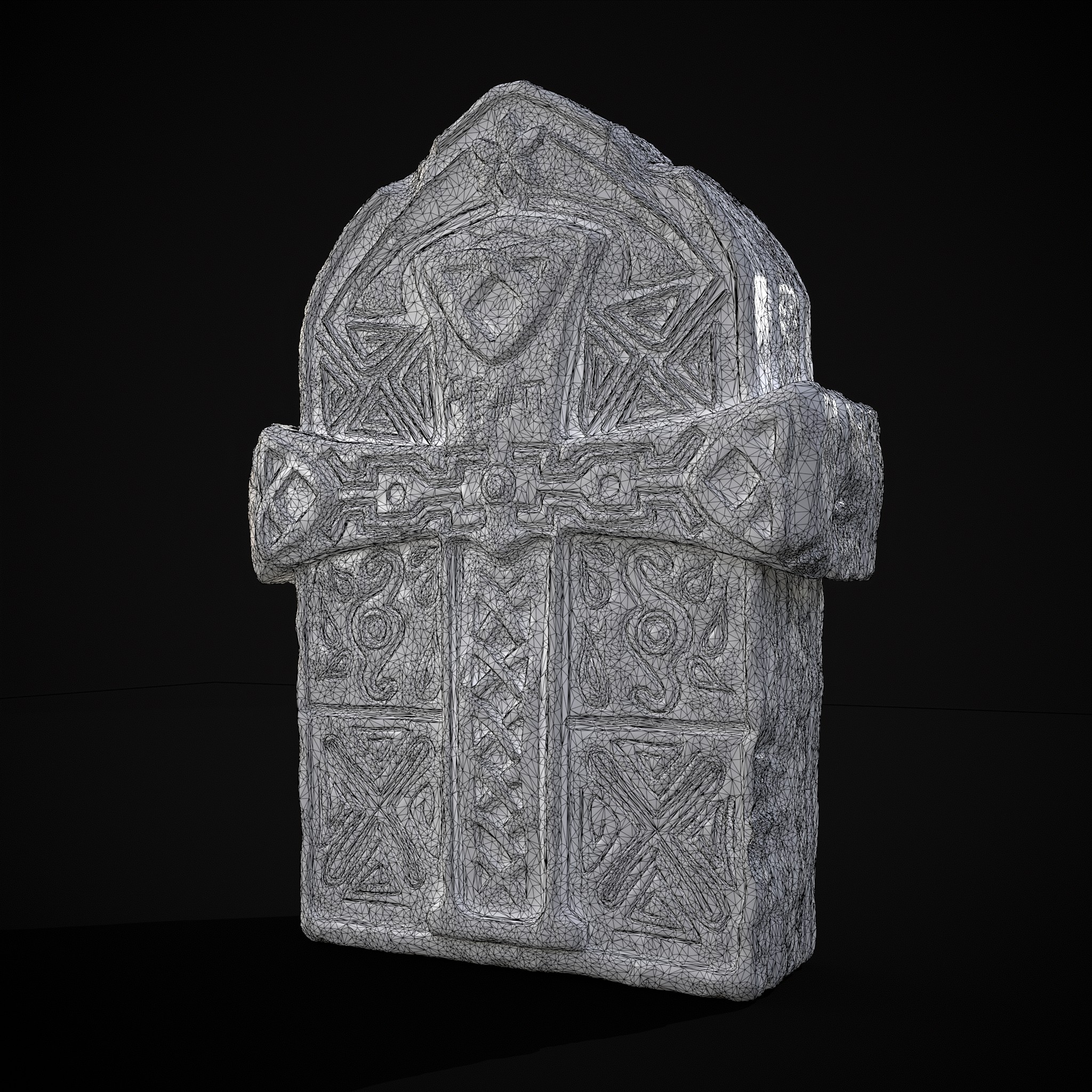 Knotted Engraved Cross Standard Gravestone - 3D Model by Get Dead ...