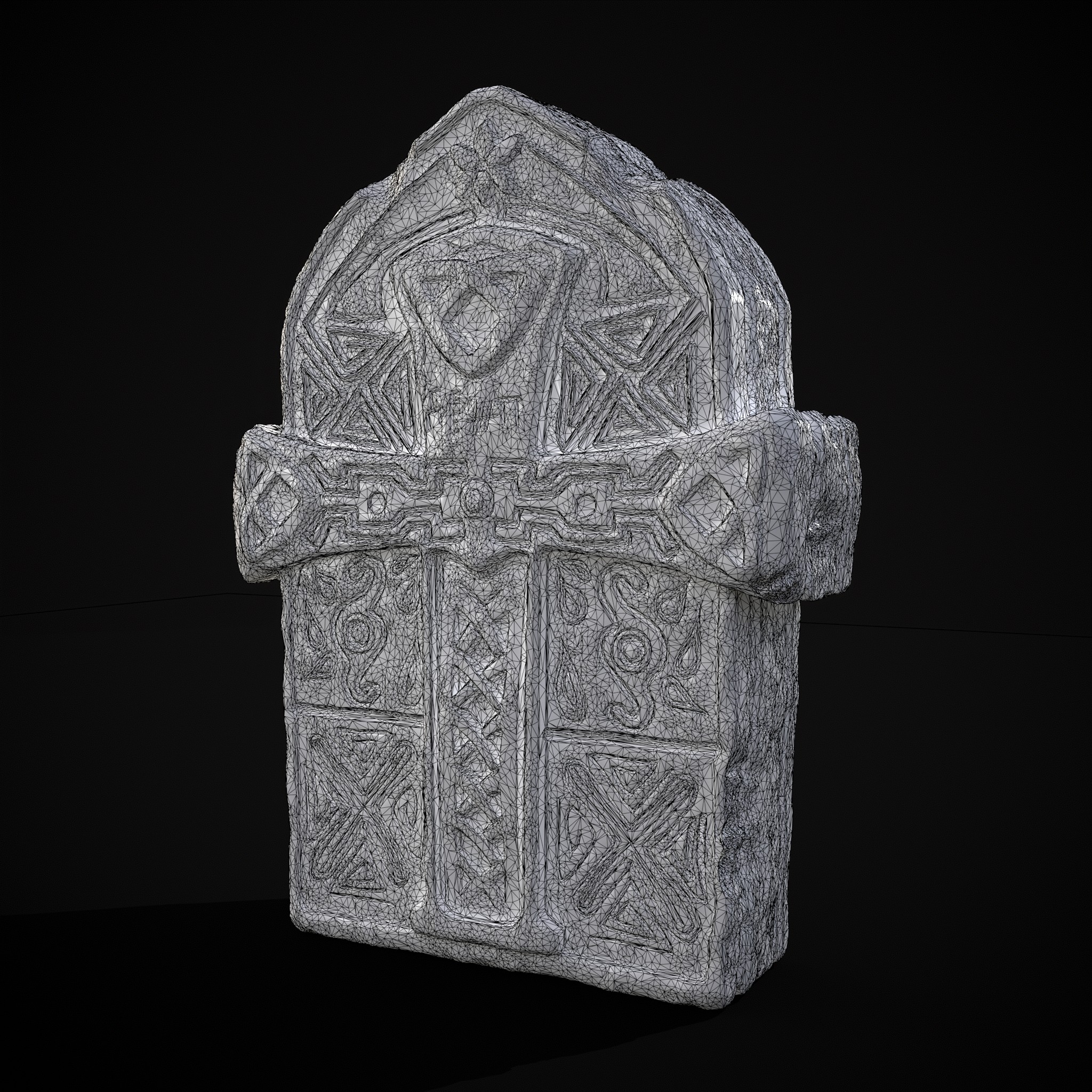 Knotted Engraved Cross Standard Gravestone - 3D Model by Get Dead ...