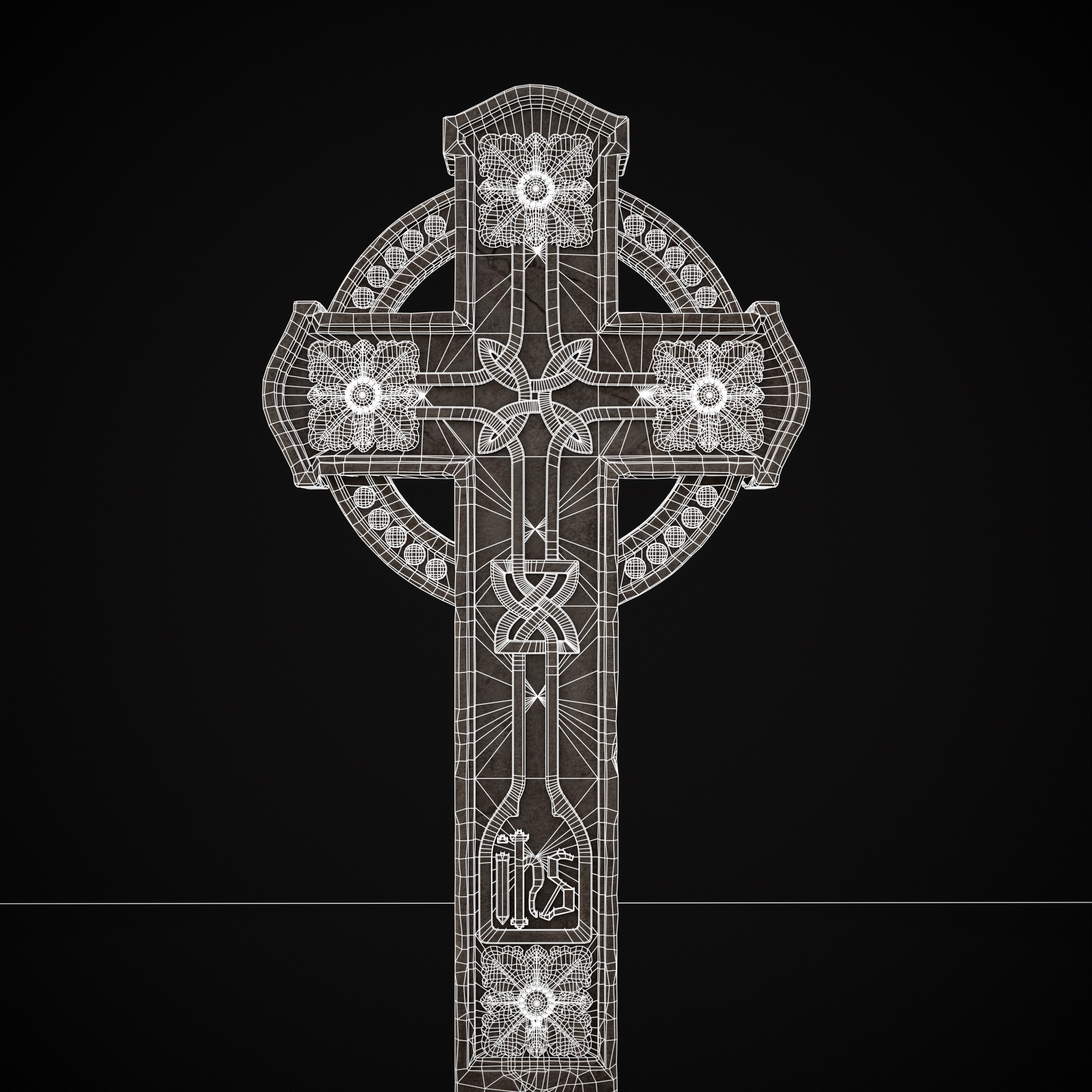 Large Celtic Style Cross Gravestone - 3D Model by Get Dead Entertainment