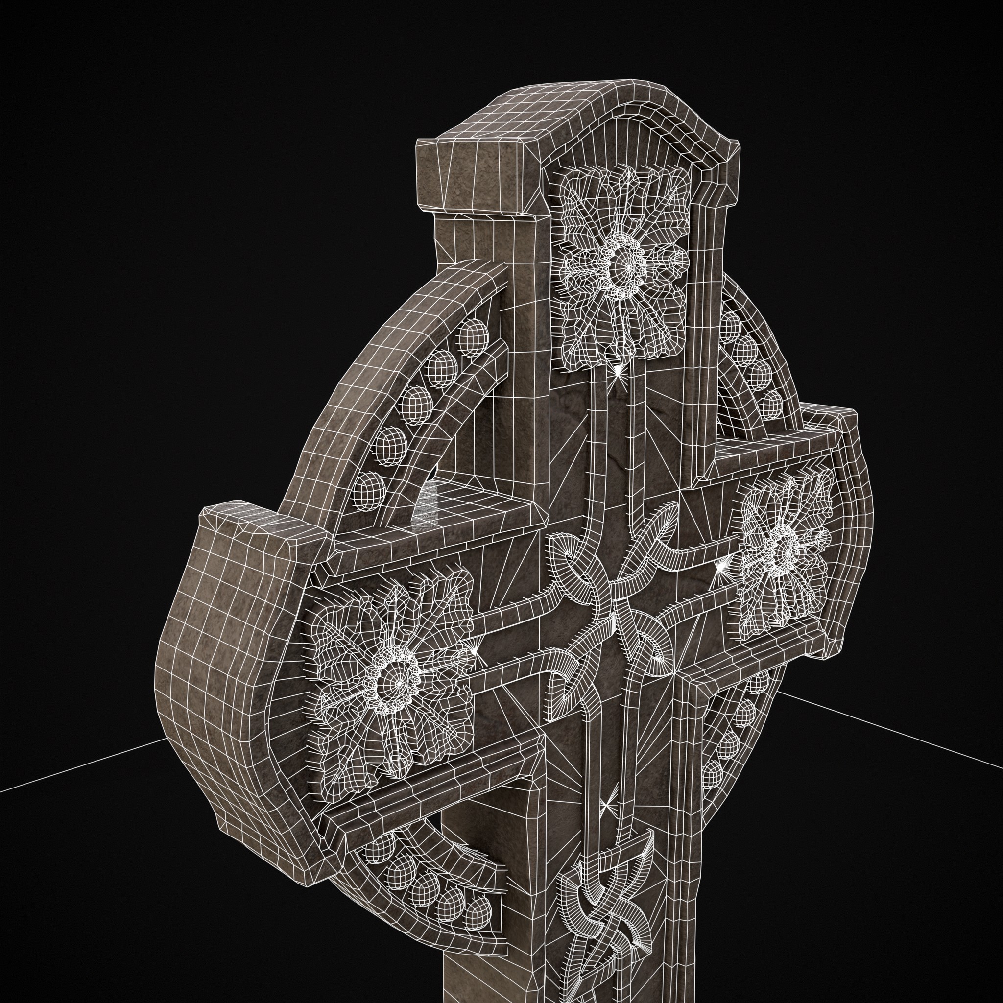 Large Celtic Style Cross Gravestone - 3D Model by Get Dead Entertainment