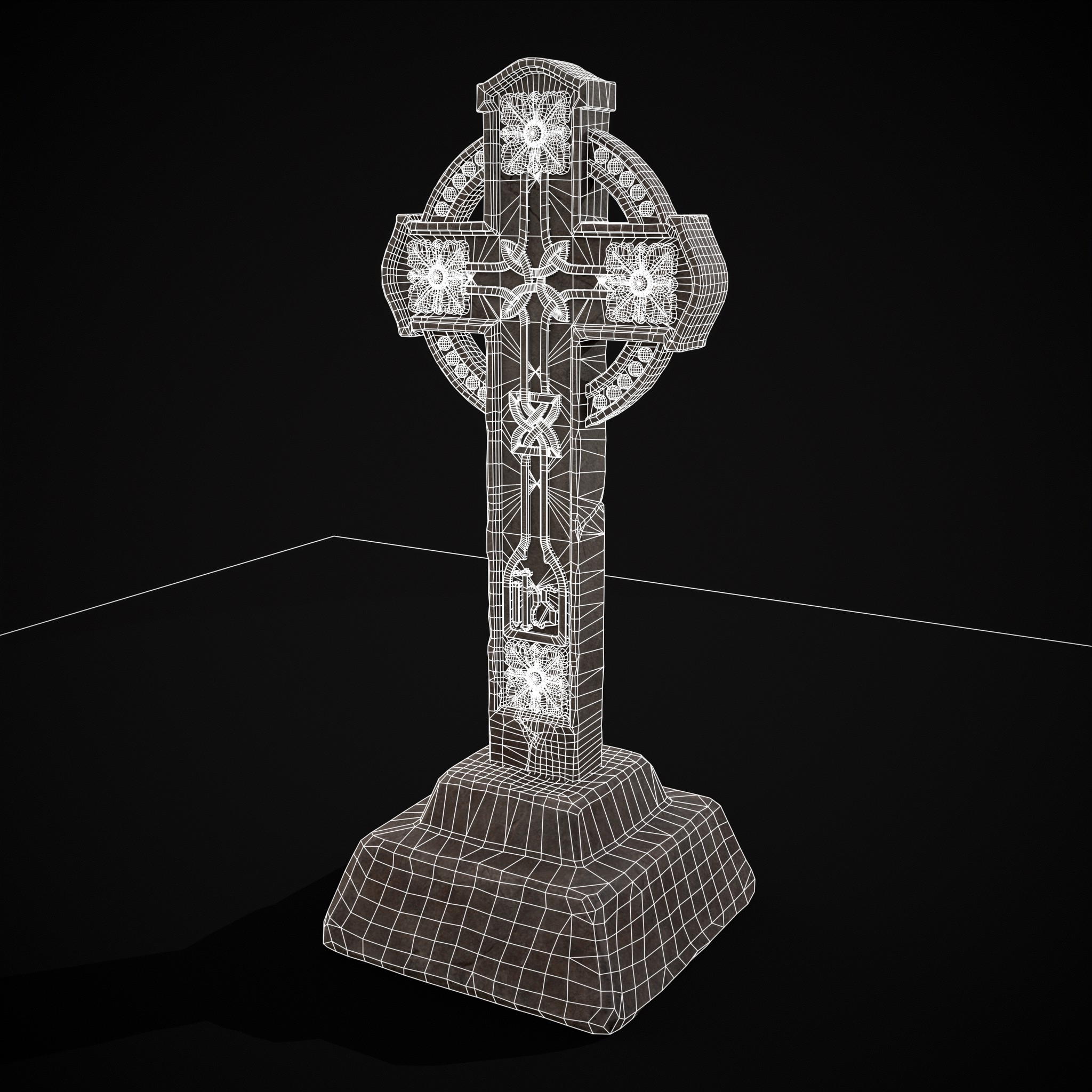 Large Celtic Style Cross Gravestone - 3D Model by Get Dead Entertainment