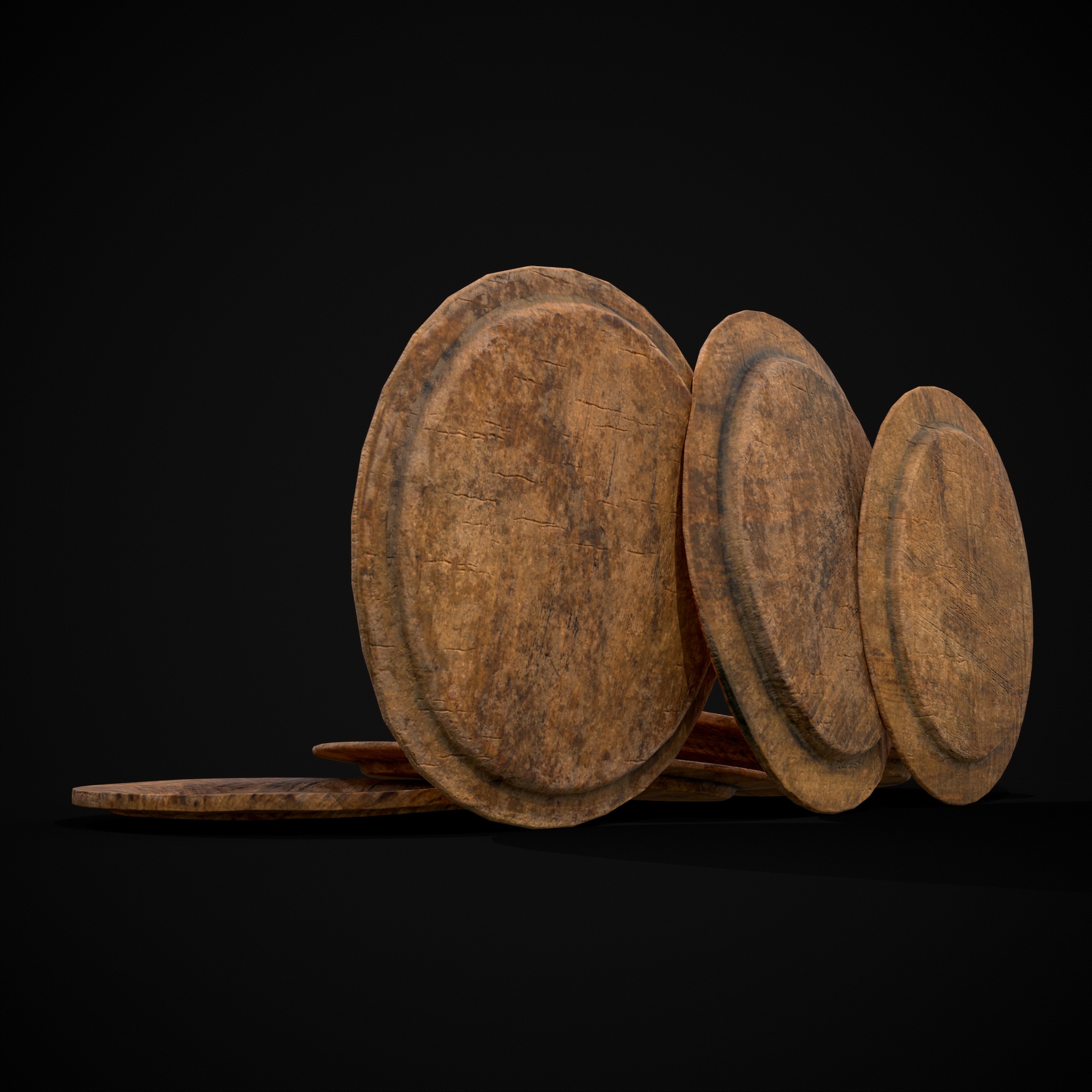 Large Rustic Wooden Plates - 3D Model by Get Dead Entertainment