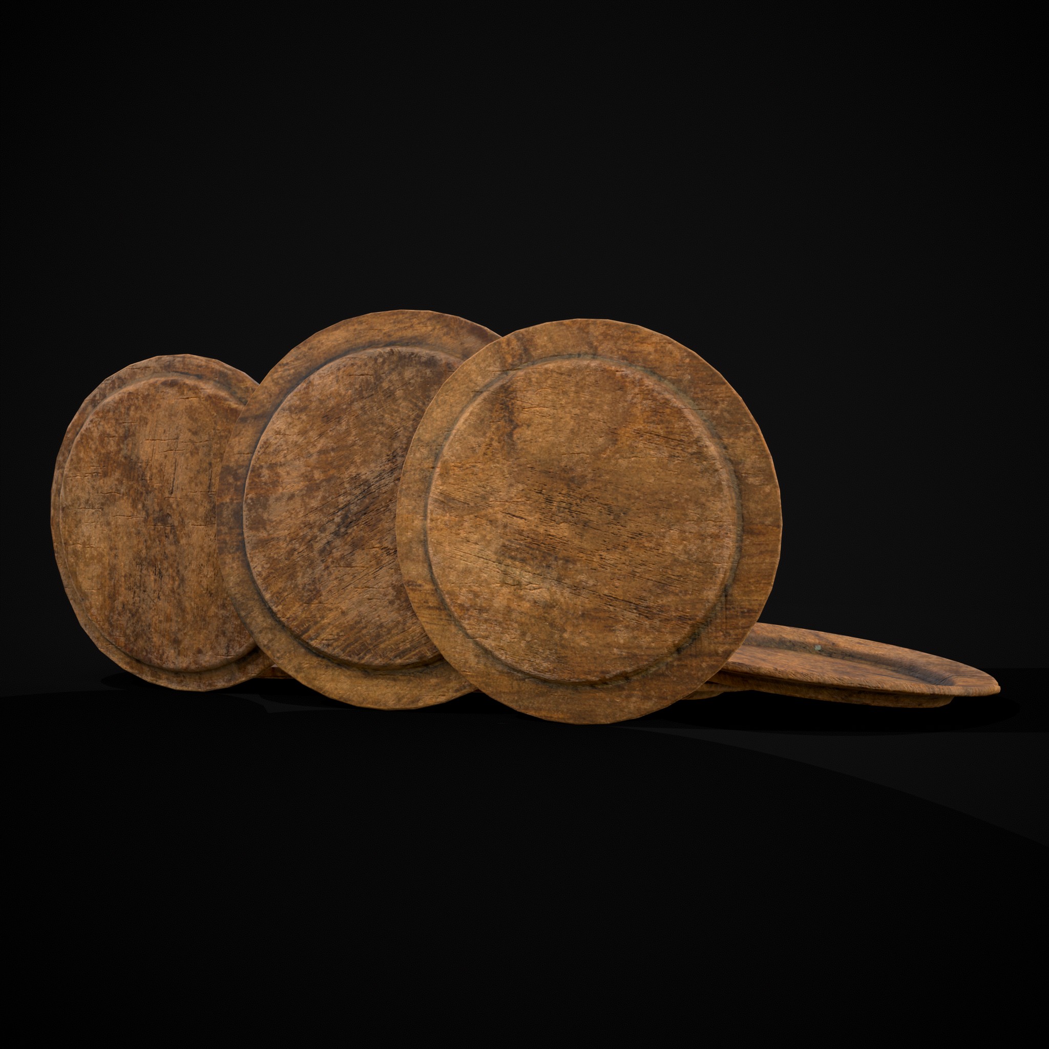 Large Rustic Wooden Plates - 3D Model by Get Dead Entertainment