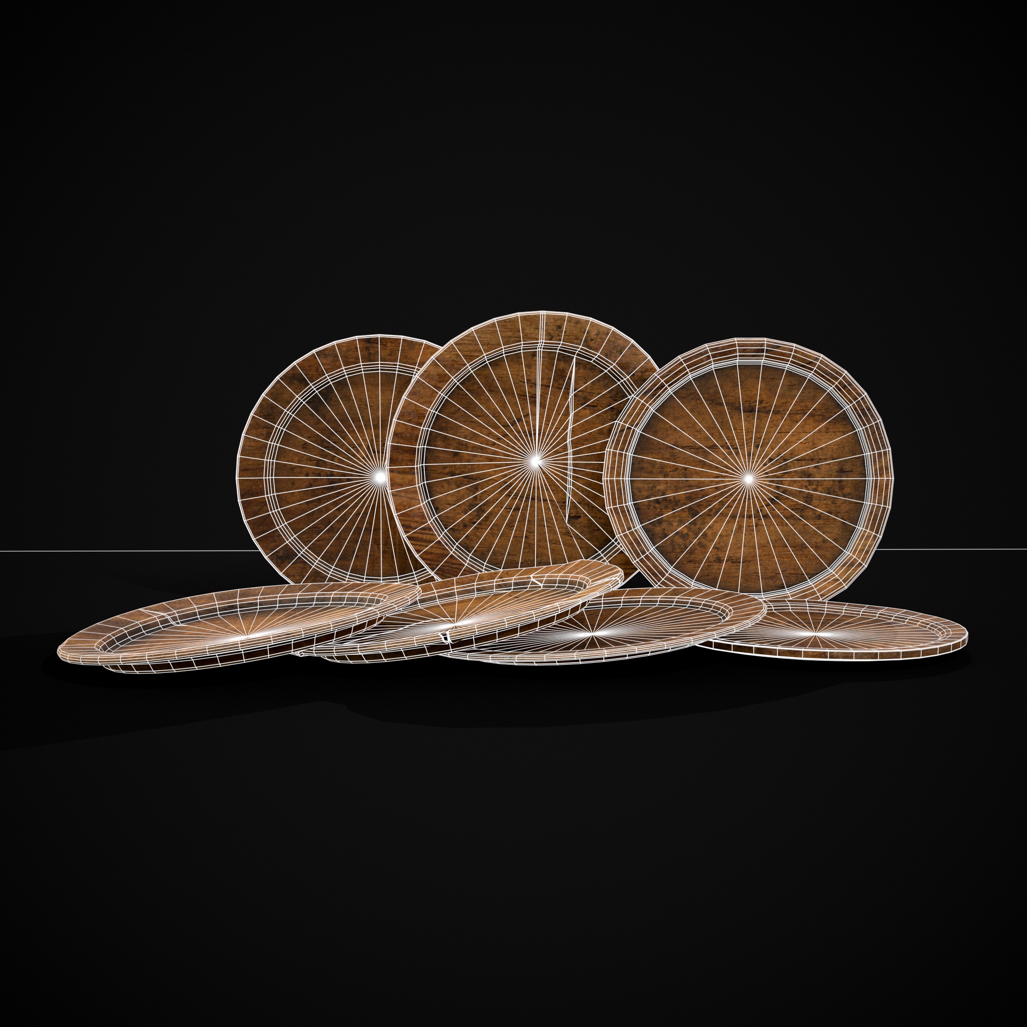 Large Rustic Wooden Plates - 3D Model by Get Dead Entertainment