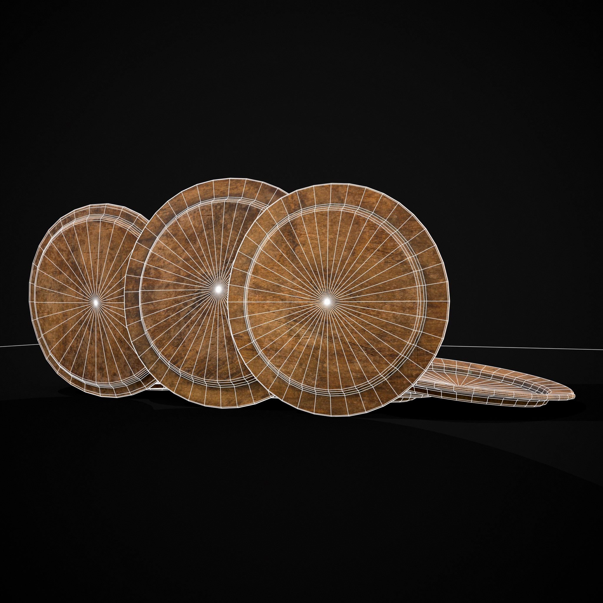 Large Rustic Wooden Plates - 3D Model by Get Dead Entertainment