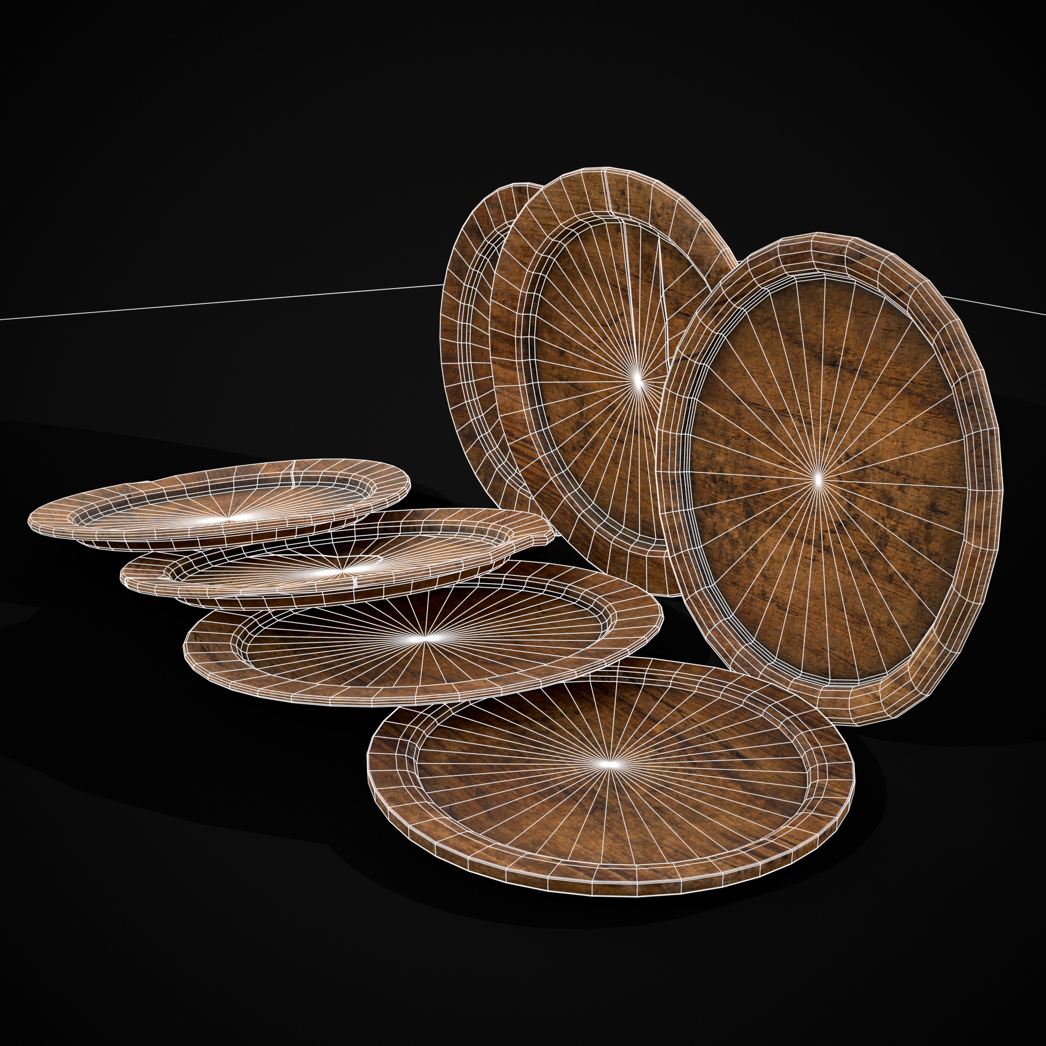 Large Rustic Wooden Plates - 3D Model by Get Dead Entertainment