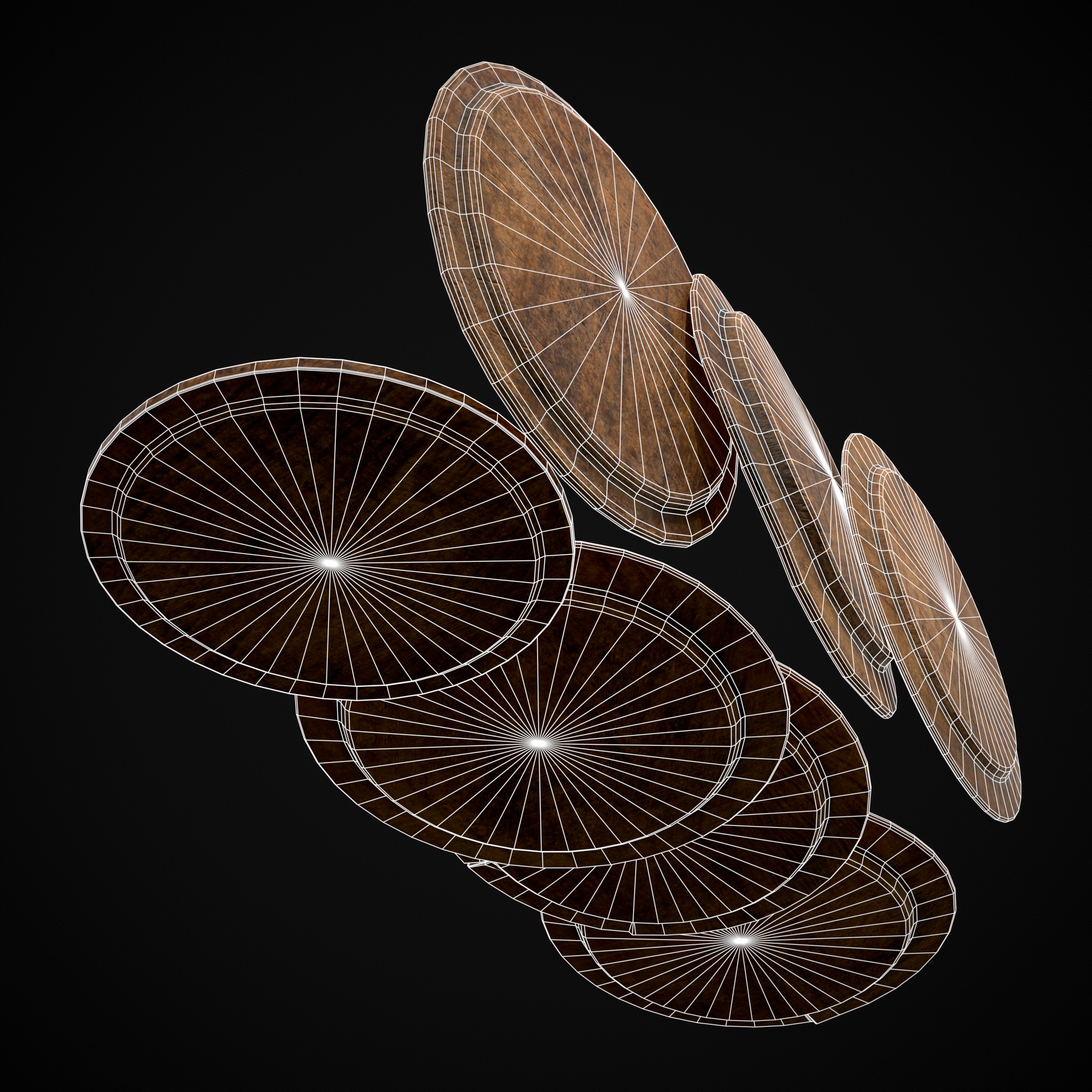 Large Rustic Wooden Plates - 3D Model by Get Dead Entertainment