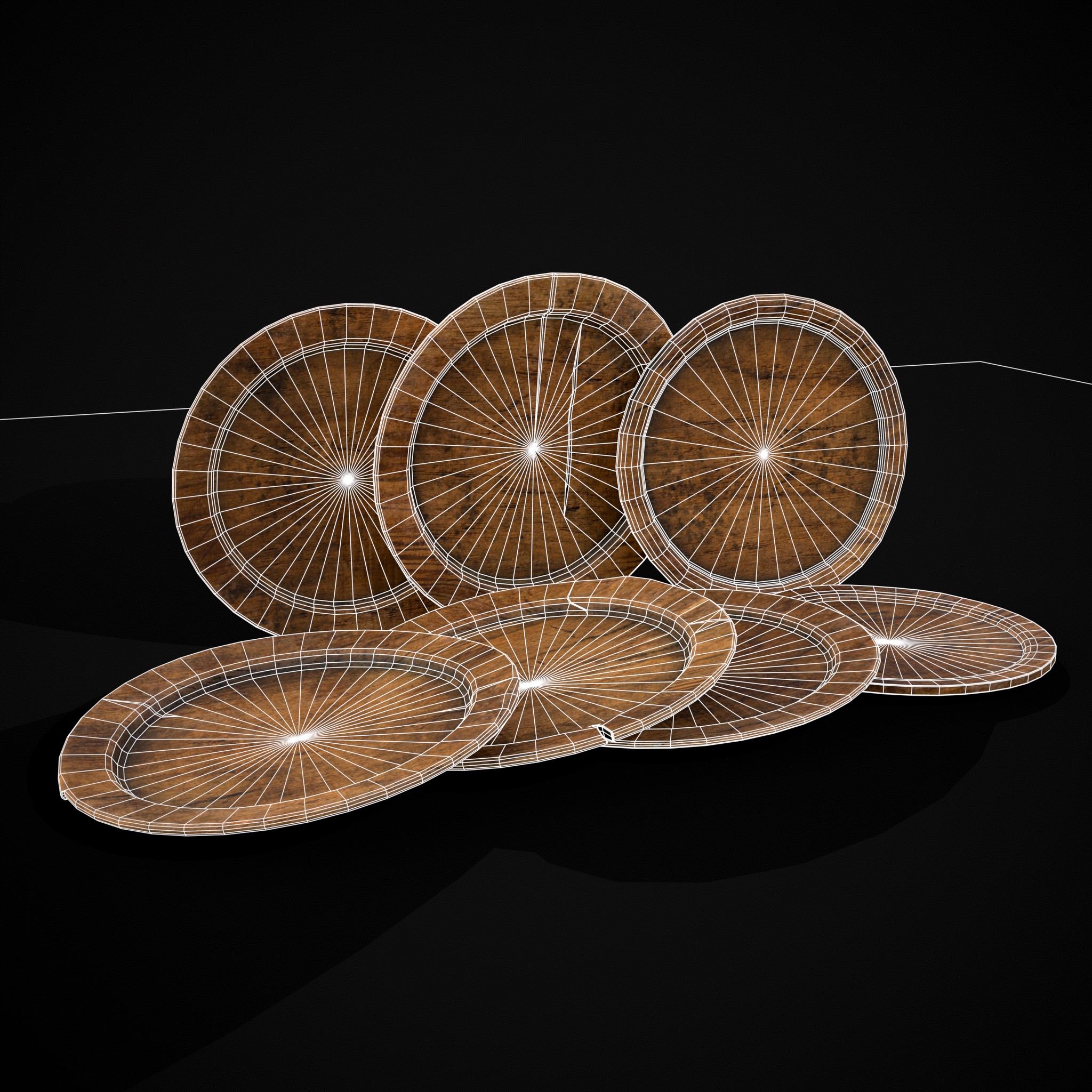Large Rustic Wooden Plates - 3D Model by Get Dead Entertainment