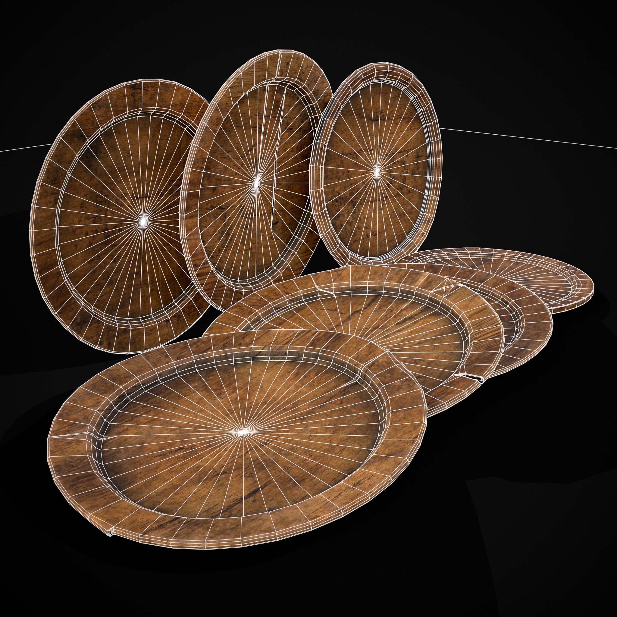 Large Rustic Wooden Plates - 3D Model by Get Dead Entertainment