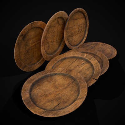 Large Rustic Wooden Plates - 3D Model by Get Dead Entertainment