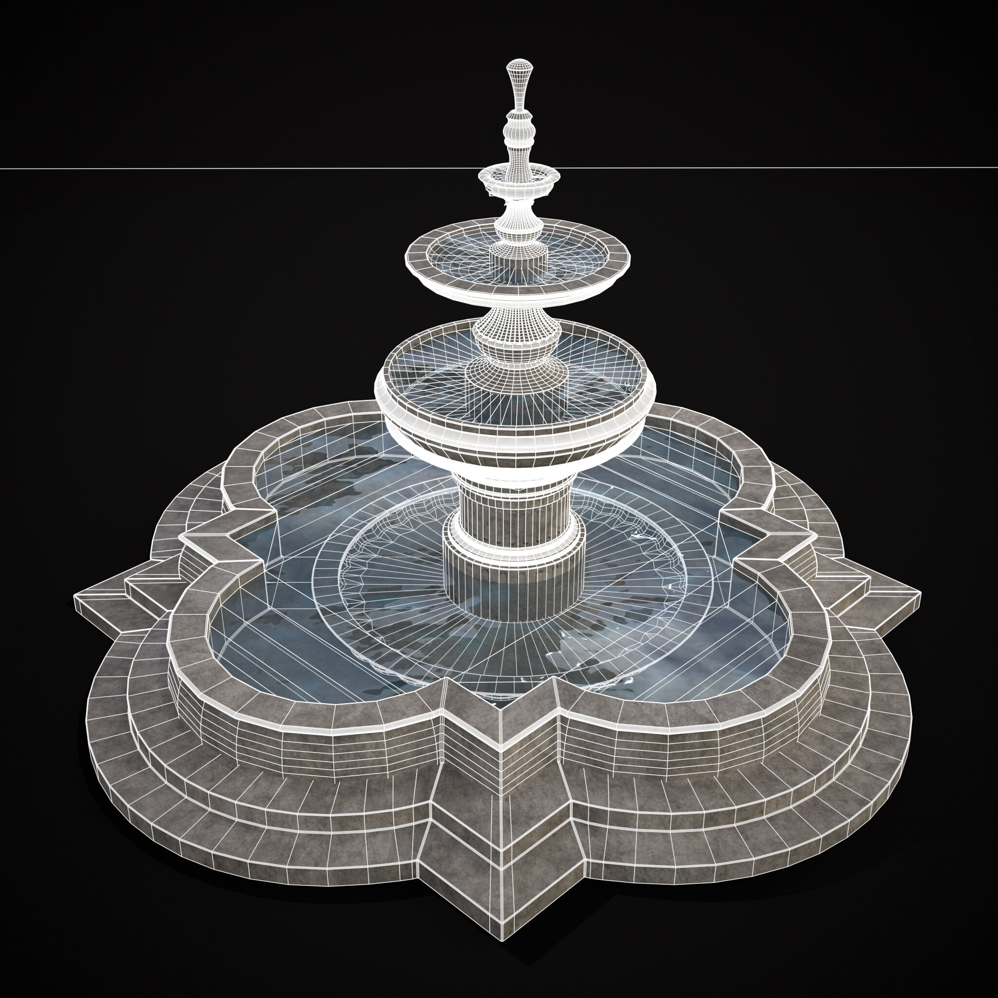 Large Stone Water Fountain - 3D Model by Get Dead Entertainment