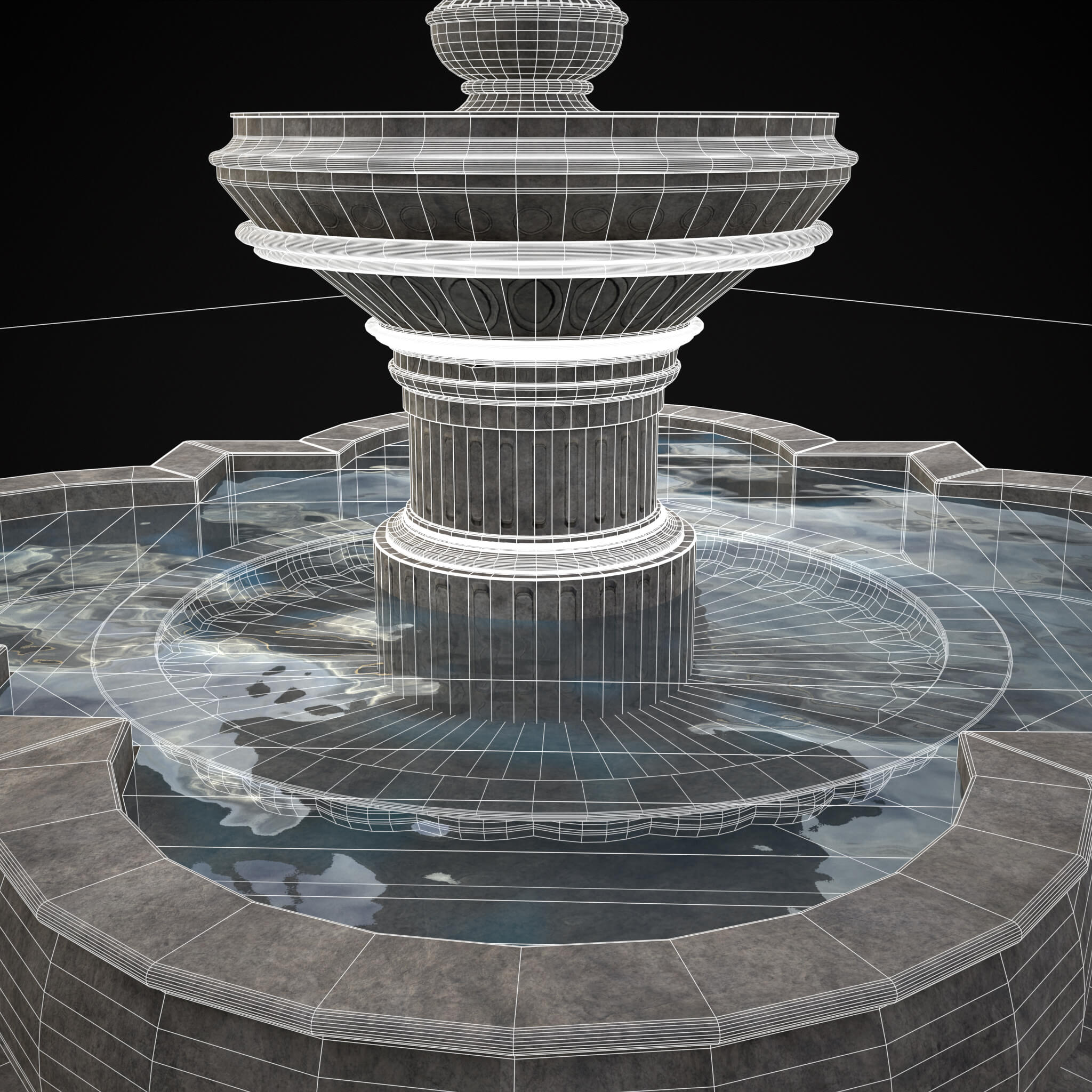 Large Stone Water Fountain - 3D Model by Get Dead Entertainment
