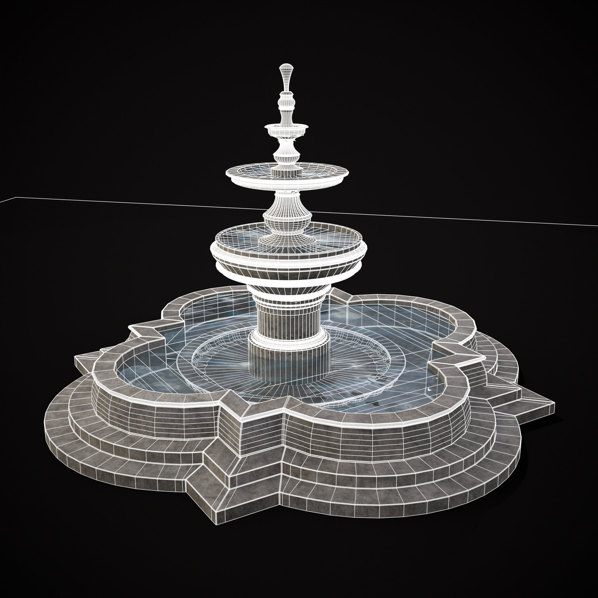 Large Stone Water Fountain - 3D Model by Get Dead Entertainment