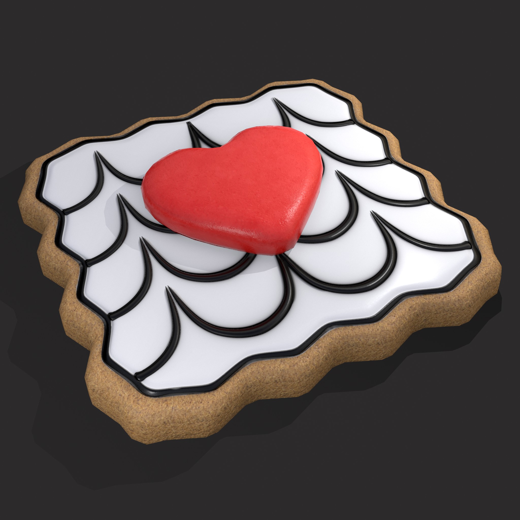 Layered Valentines Square Heart Cookie - 3D Model by Get Dead Entertainment