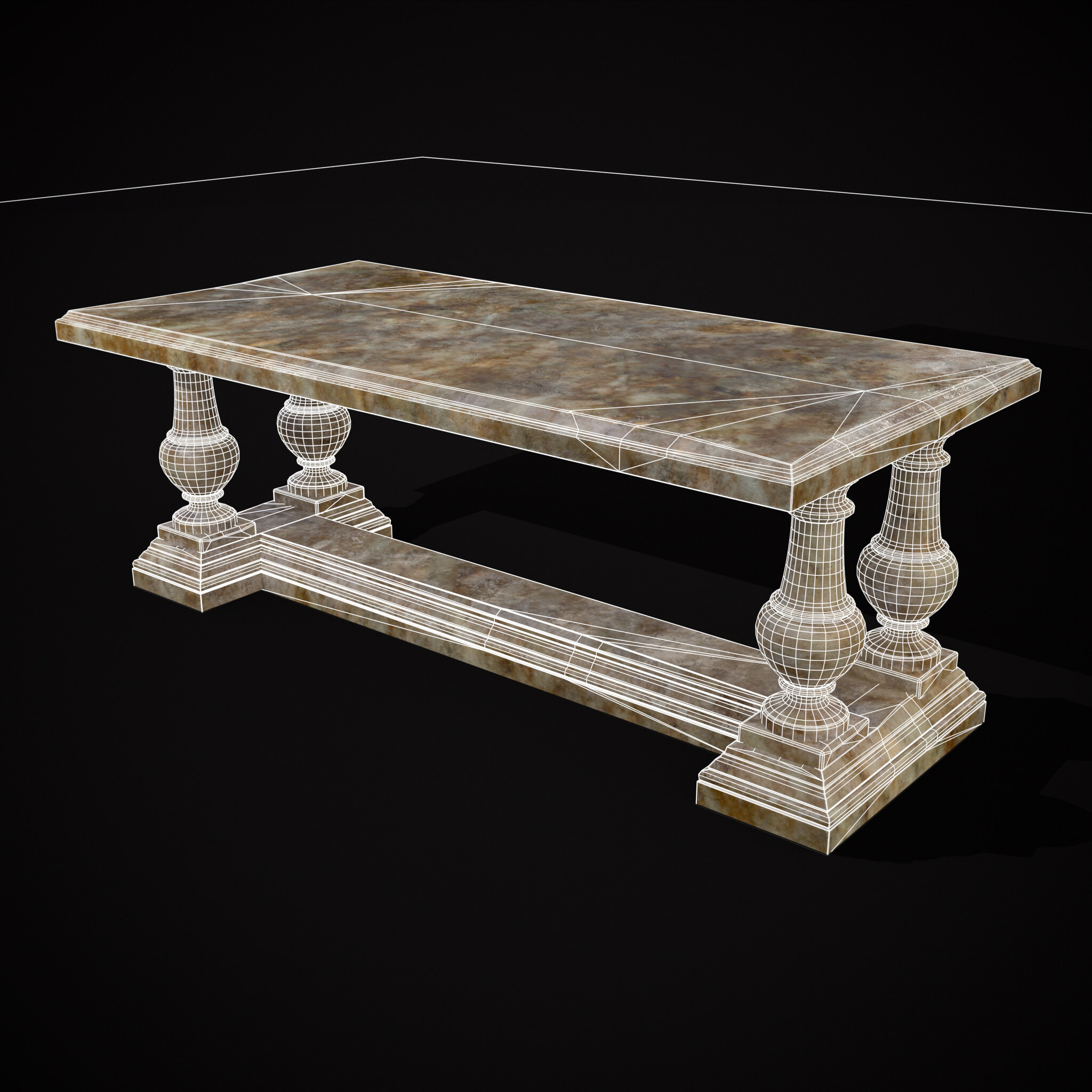 Long Marble Table - 3D Model by Get Dead Entertainment