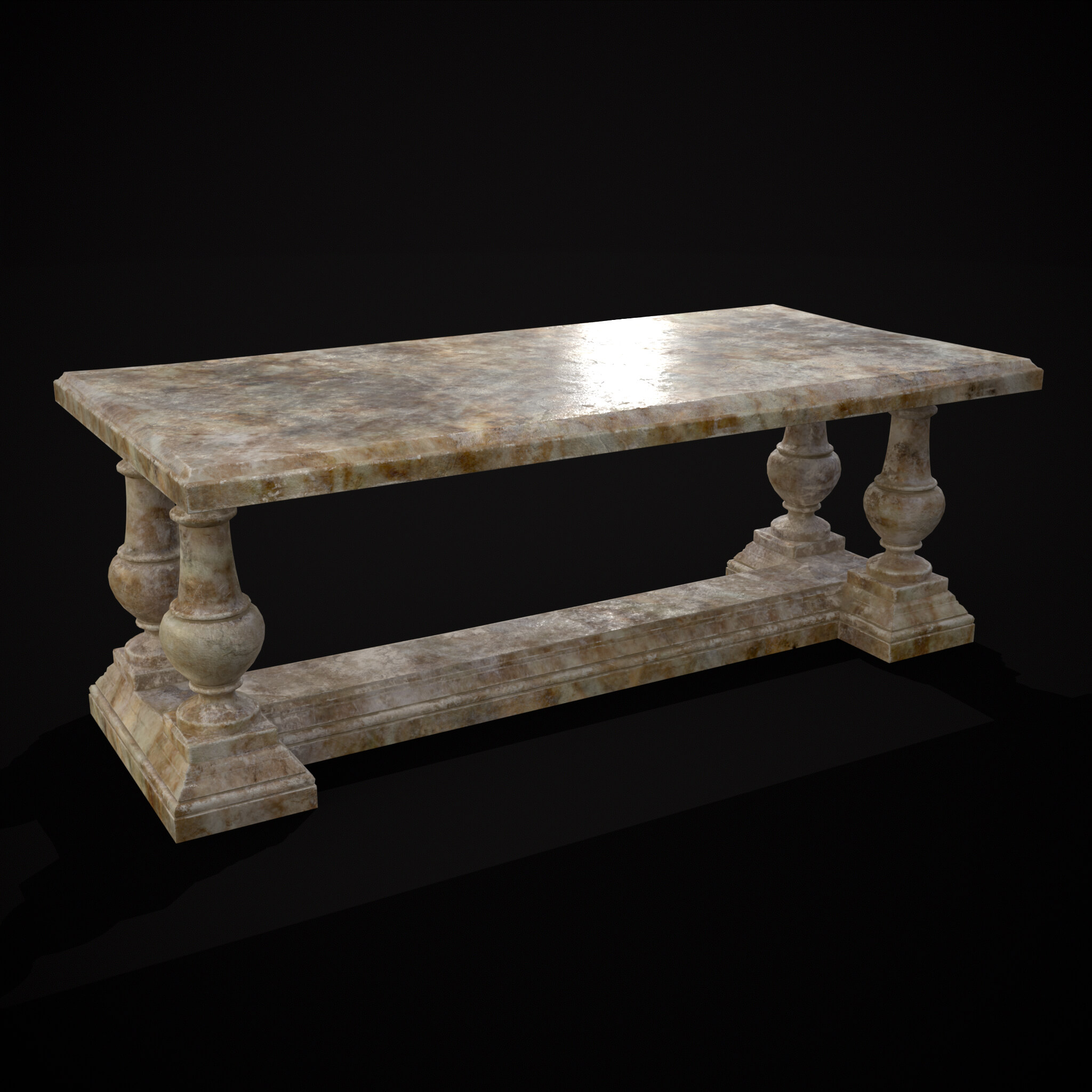 Long Marble Table - 3D Model by Get Dead Entertainment