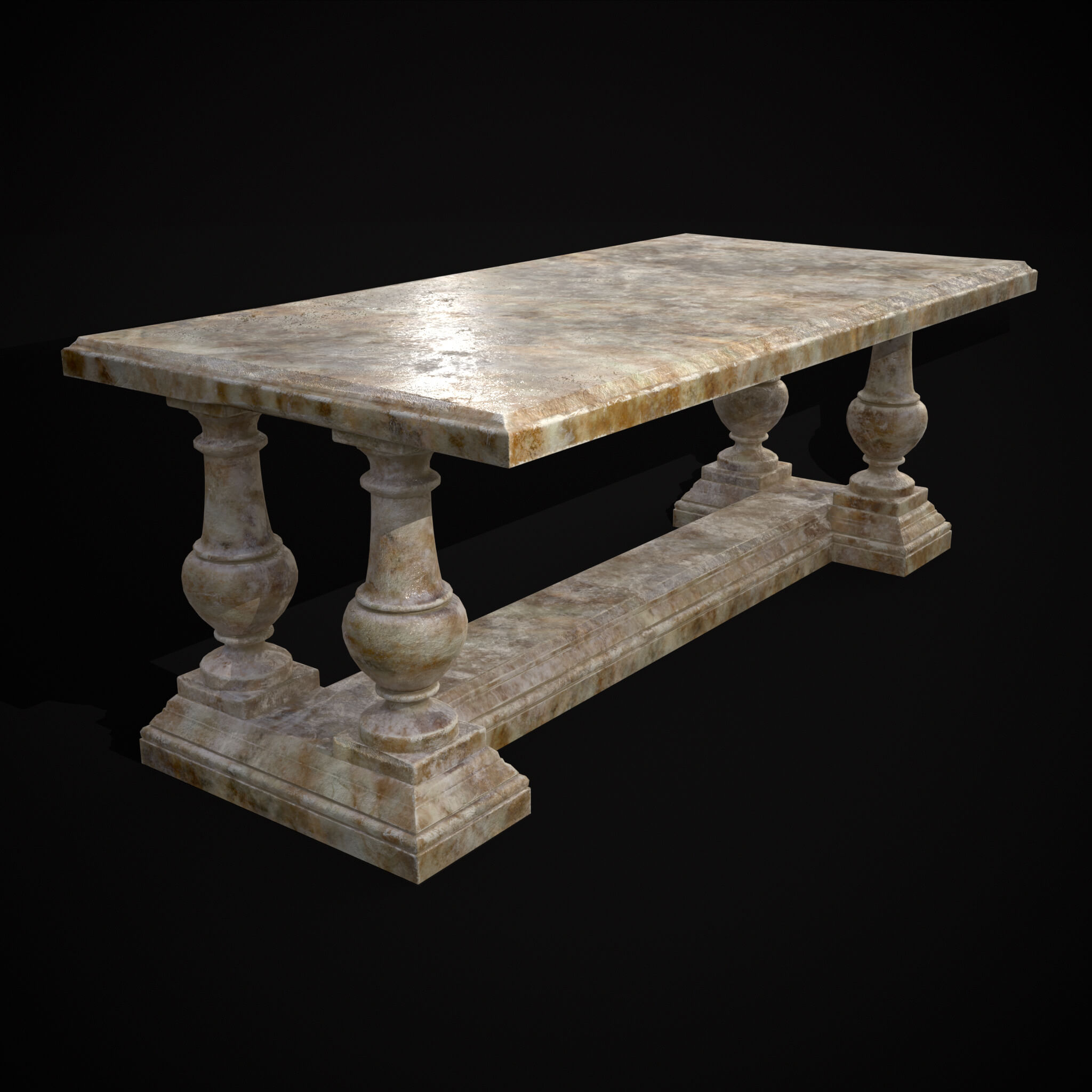 Long Marble Table - 3D Model by Get Dead Entertainment
