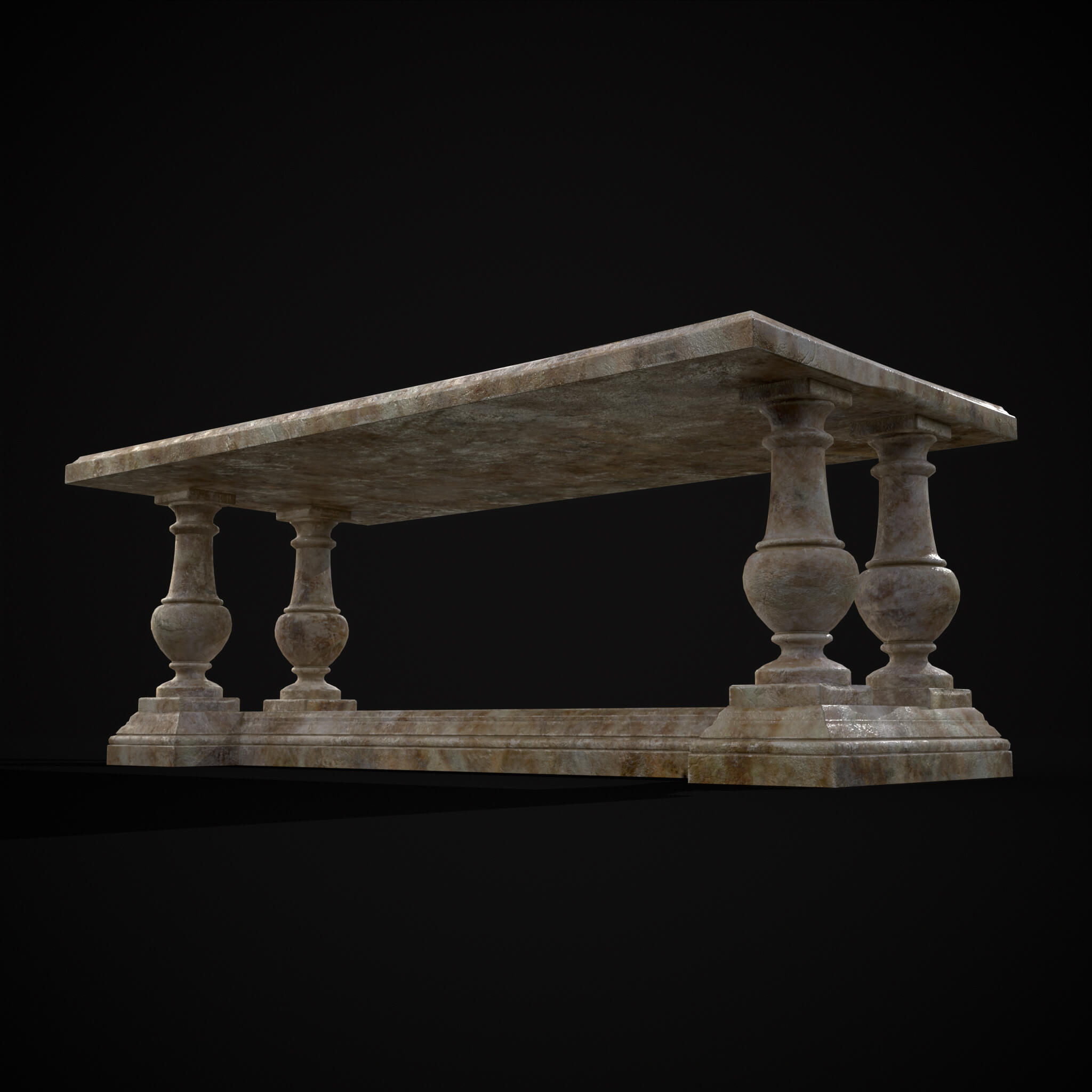 Long Marble Table - 3D Model by Get Dead Entertainment