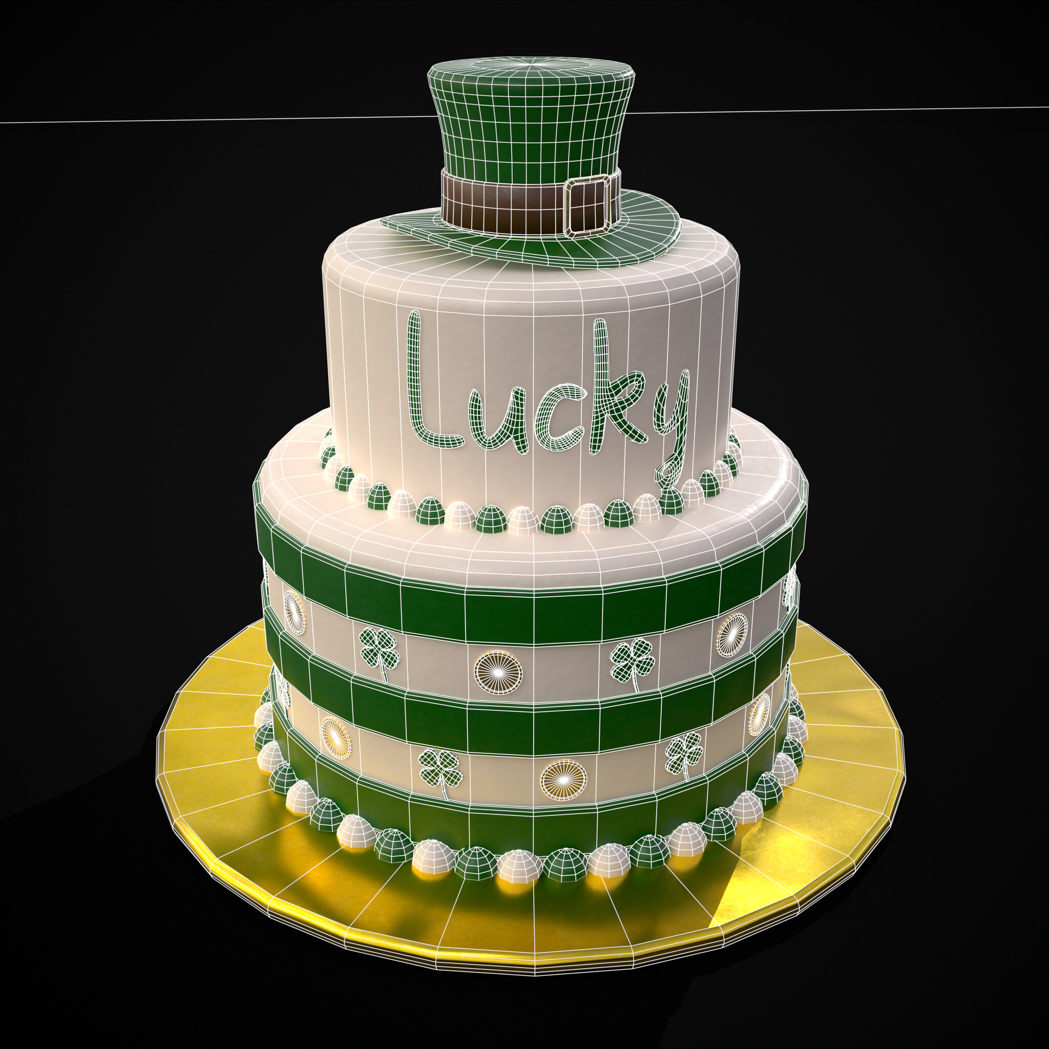 Lucky Tiered Clover Cake - Free 3D Model by Get Dead Entertainment