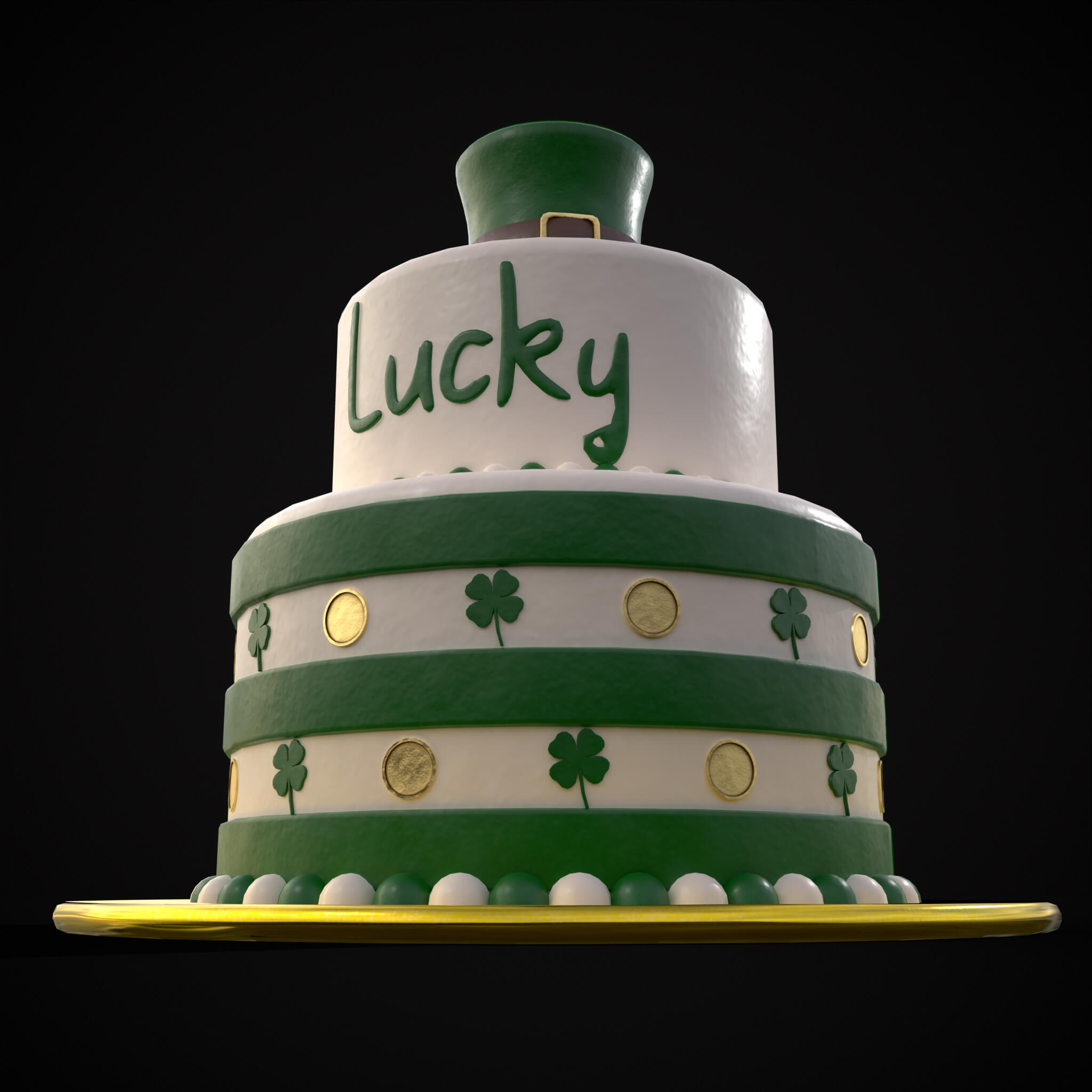 Lucky Tiered Clover Cake - Free 3D Model by Get Dead Entertainment