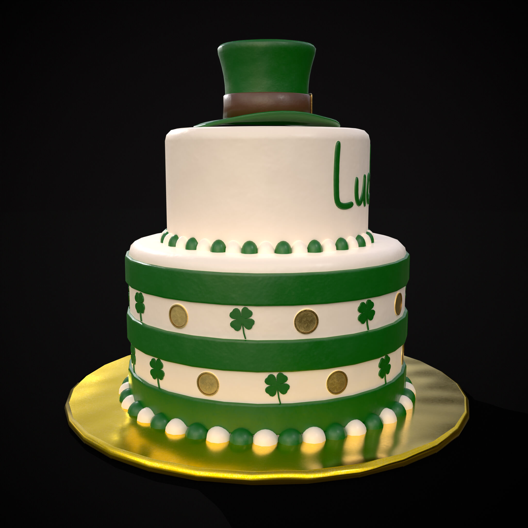 Lucky Tiered Clover Cake - Free 3D Model by Get Dead Entertainment