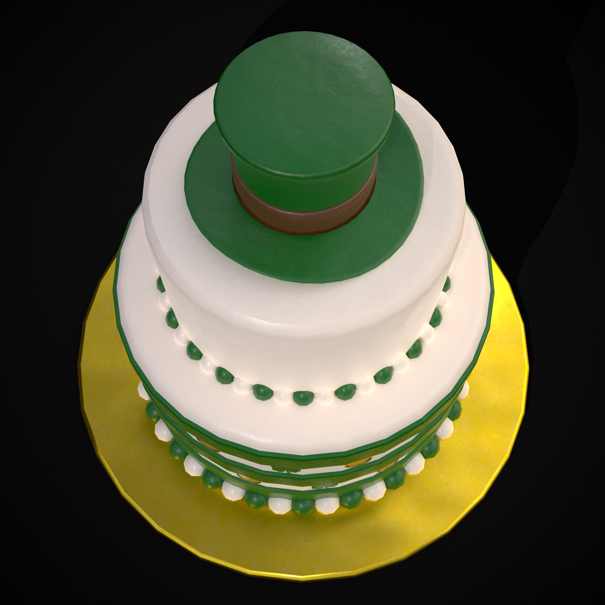 Lucky Tiered Clover Cake - Free 3D Model by Get Dead Entertainment
