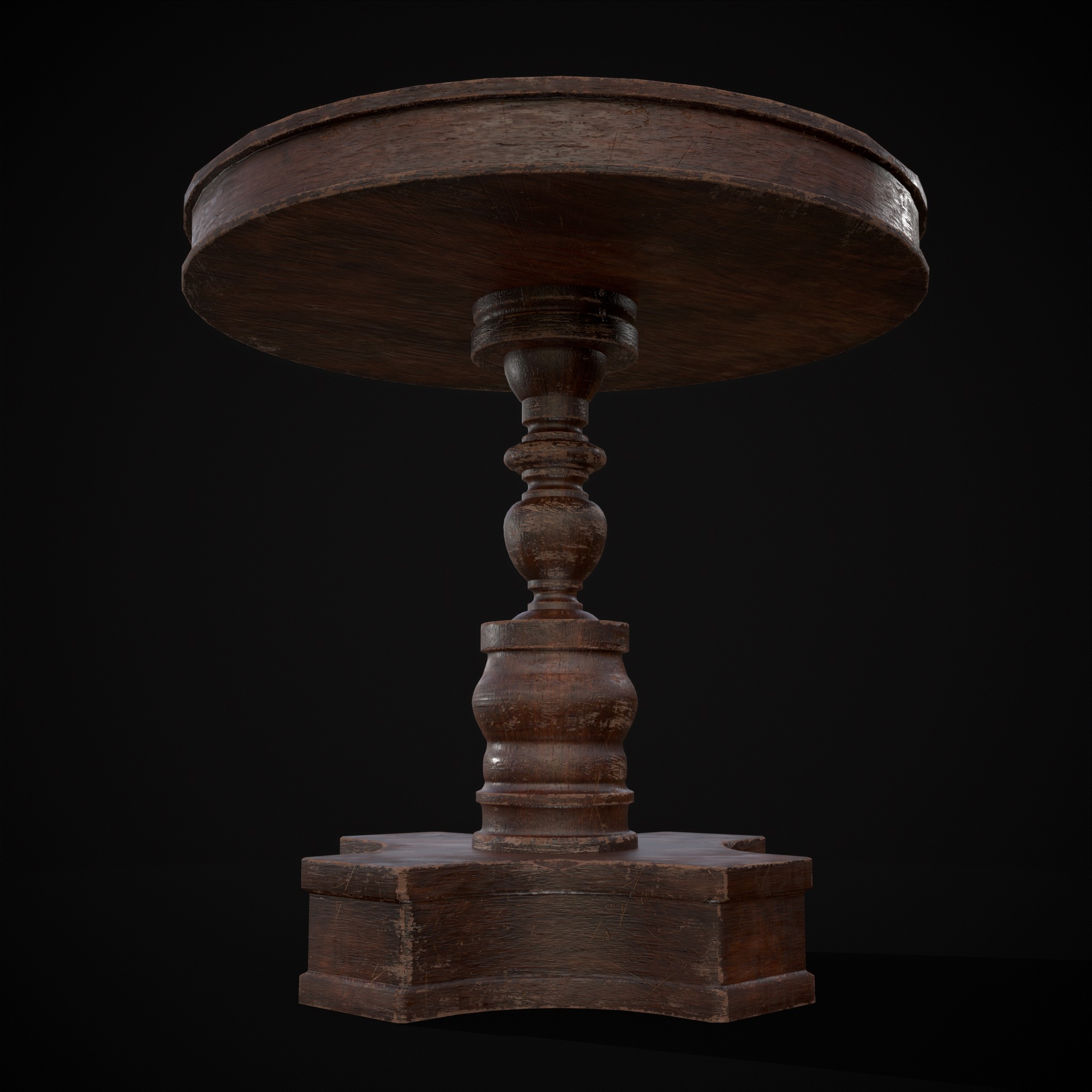 Mahogany Medieval Antique Pedestal Round Table - 3D Model by Get Dead ...