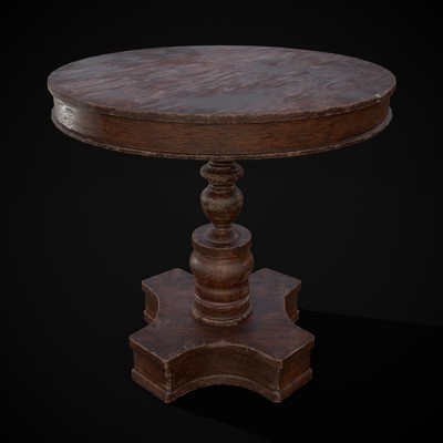 Mahogany Medieval Antique Pedestal Round Table - 3D Model by Get Dead ...